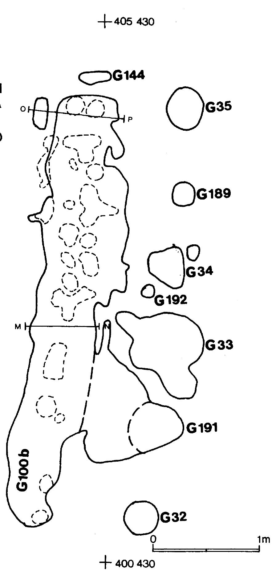 28. detailed map of trench g100b (cf. fig. 4:21) and