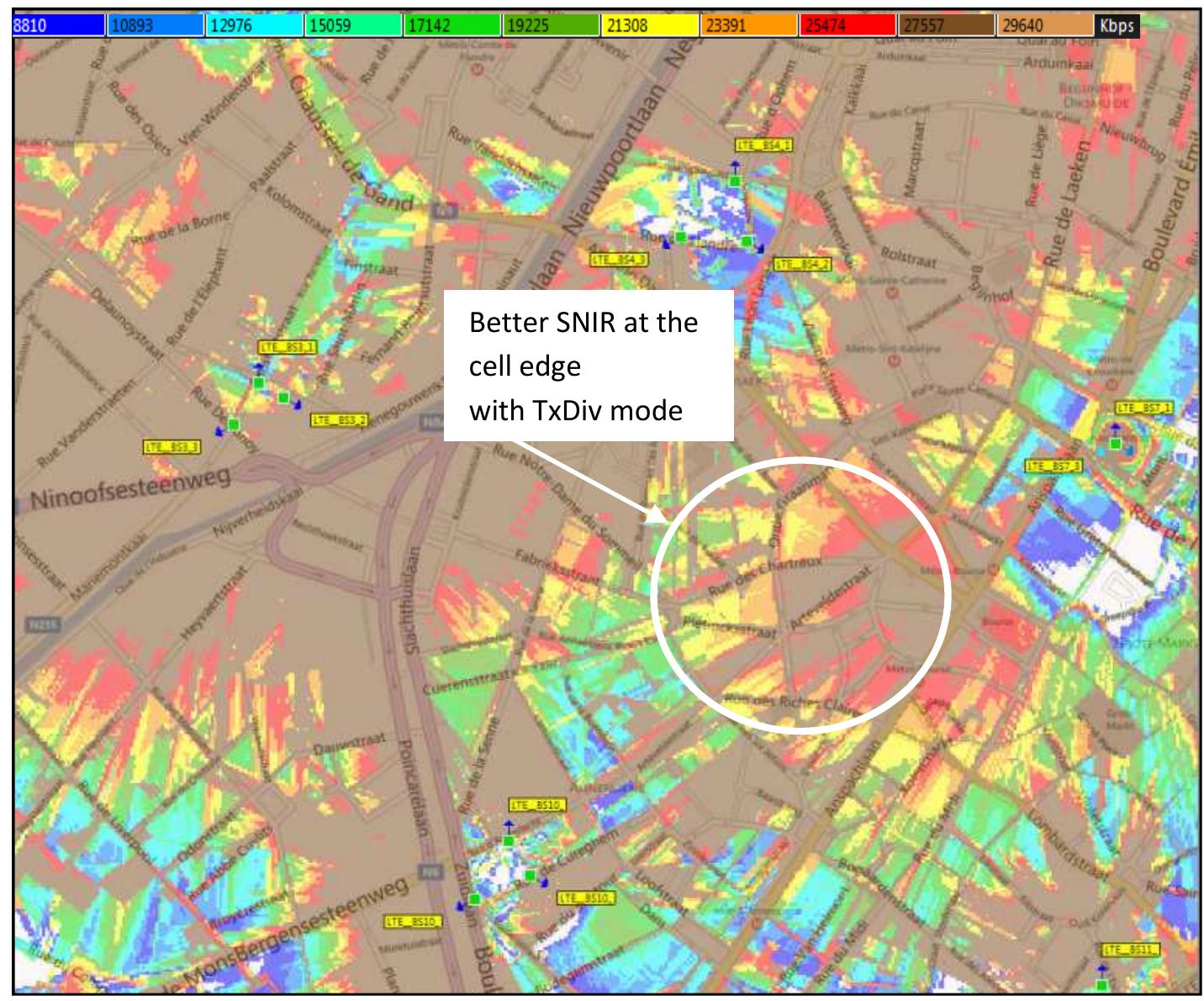 Peak throughput plots with lte network using aas