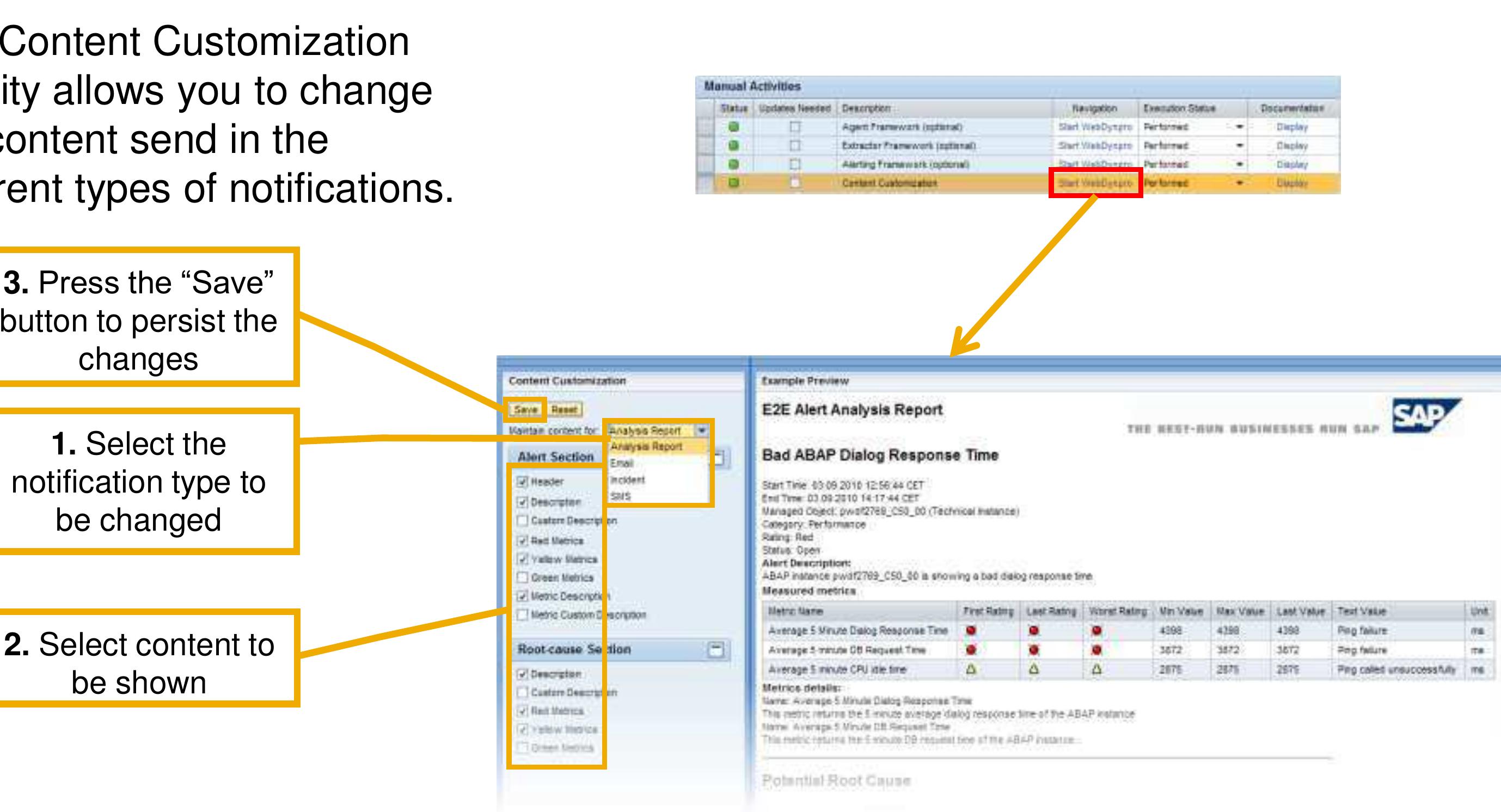 Figure 8 - Configuration of System Monitoring in SAP