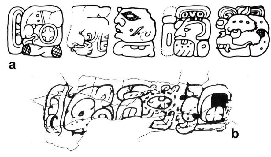 (a) copan, altar u (drawing by linda schele and mark van