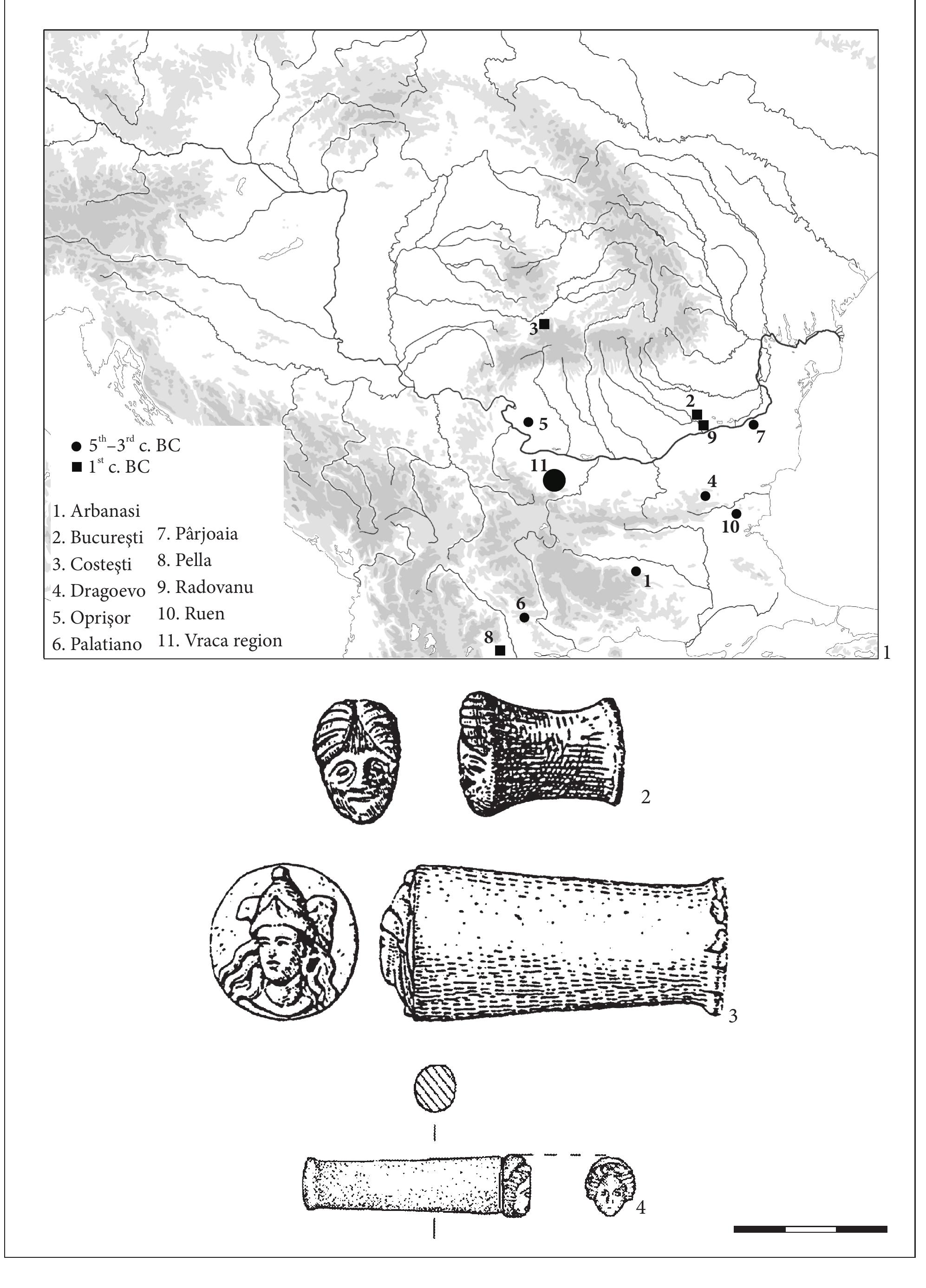 Plate 10. 1. distribution map of the punching tools from the