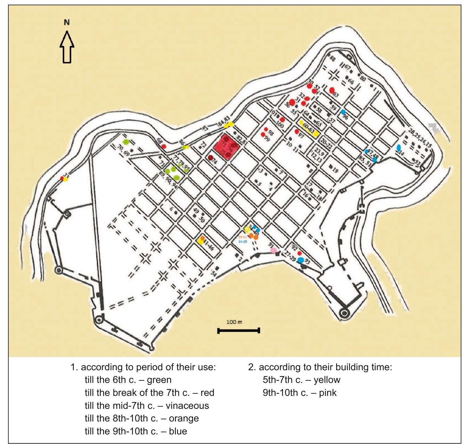 Map of vats of cherson, divided (where known). (map after