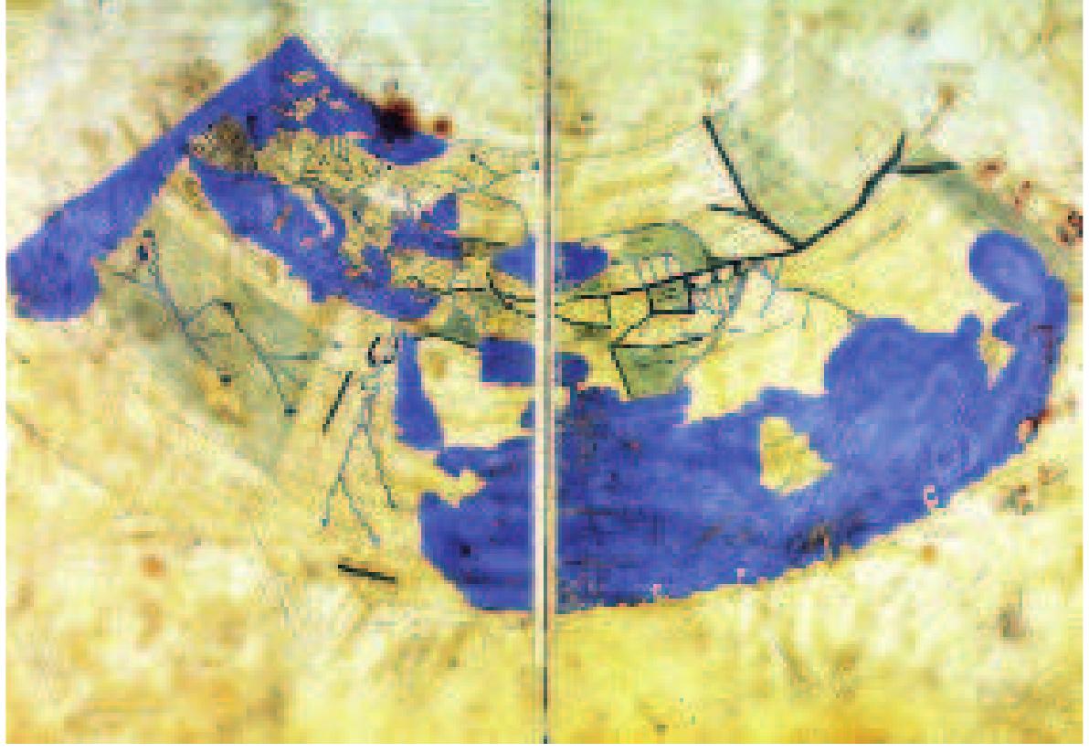The world map of cod. urb. gr. 82. fig. 21: detail from the