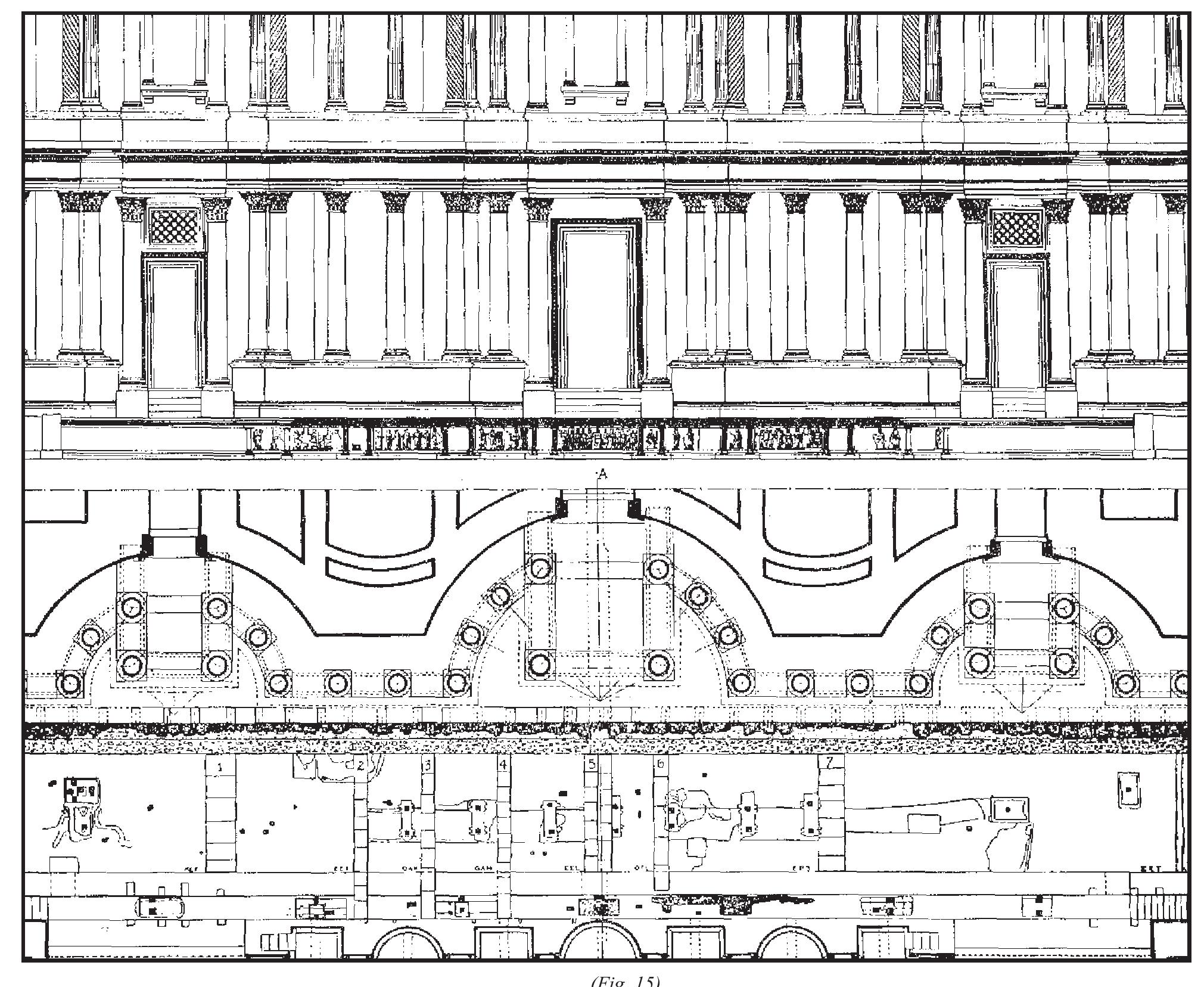The plan and elevation of the pulpitum and the scaenae frons
