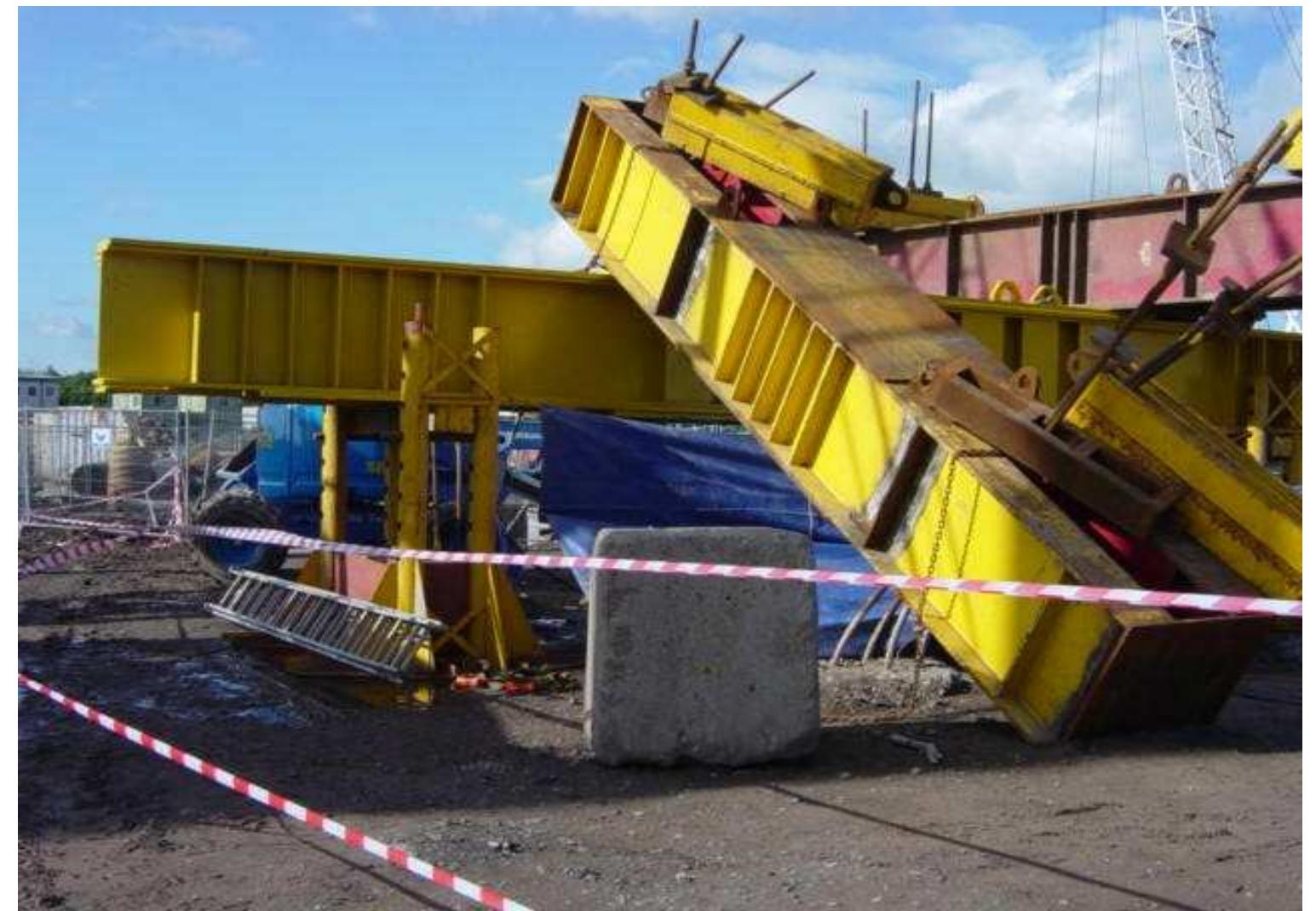 1 failure of tension bar system in reaction pile