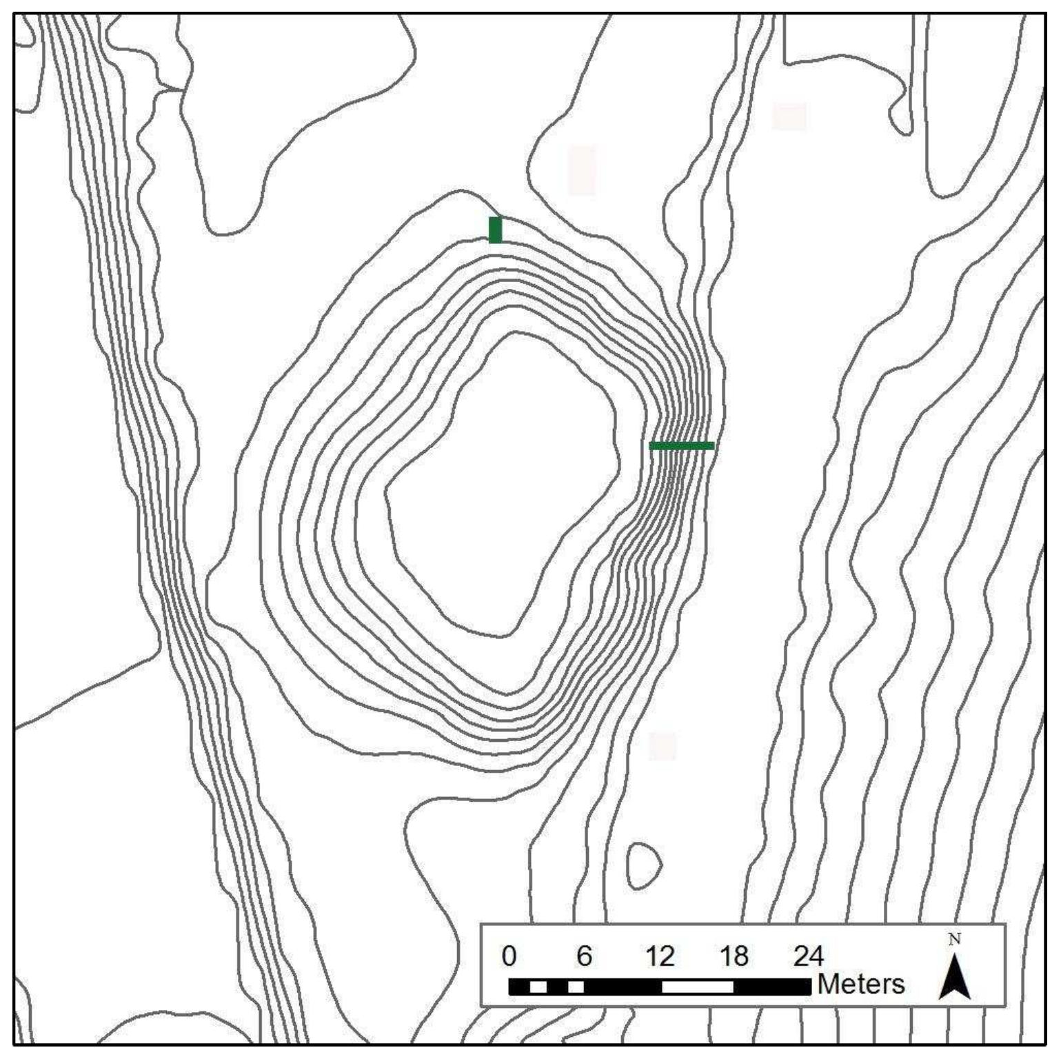3. bayou pierre, mound a, excavation unit map. contour