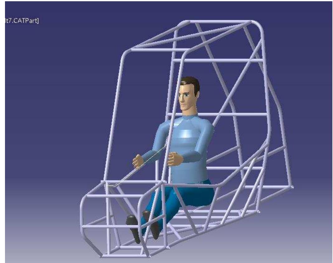 Human ergonomics testing in catia (isometric view)