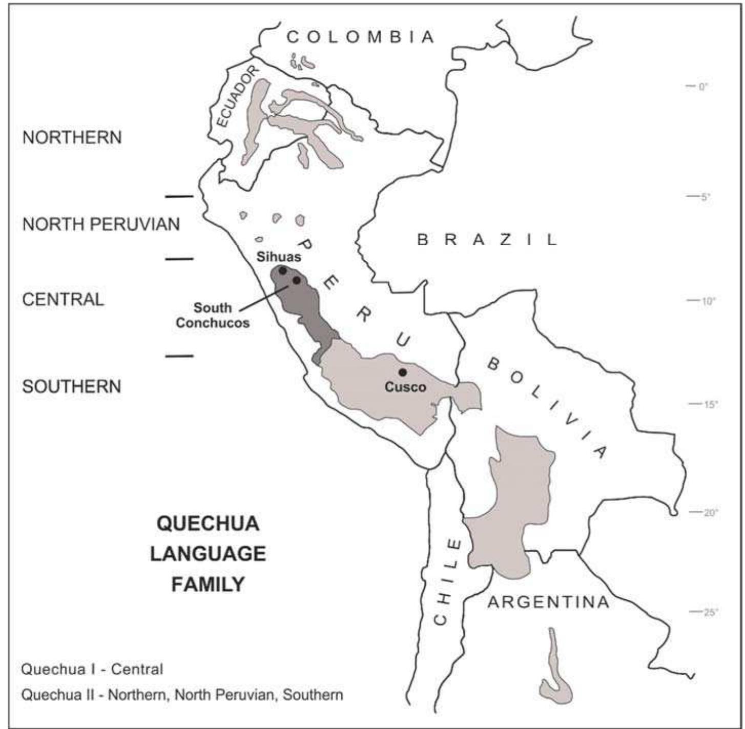 The quechua language family is native to western south