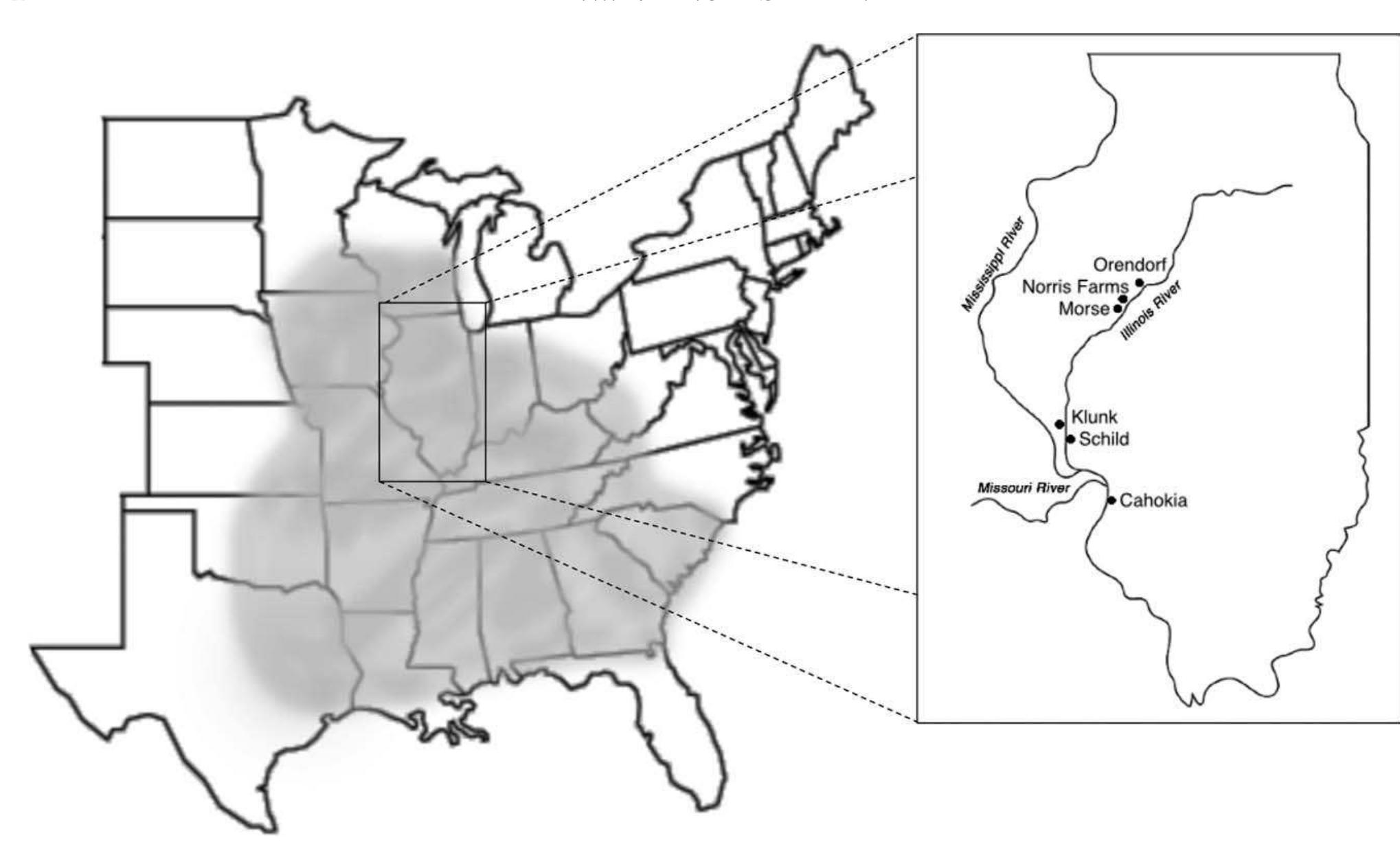 Map of the eastern united states showing the approximate