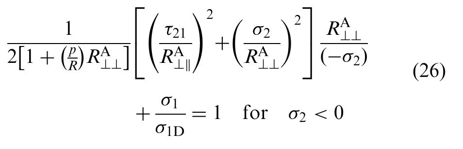 Knowing the fracture angle ;,, eqn (17) or eqn (23) yield