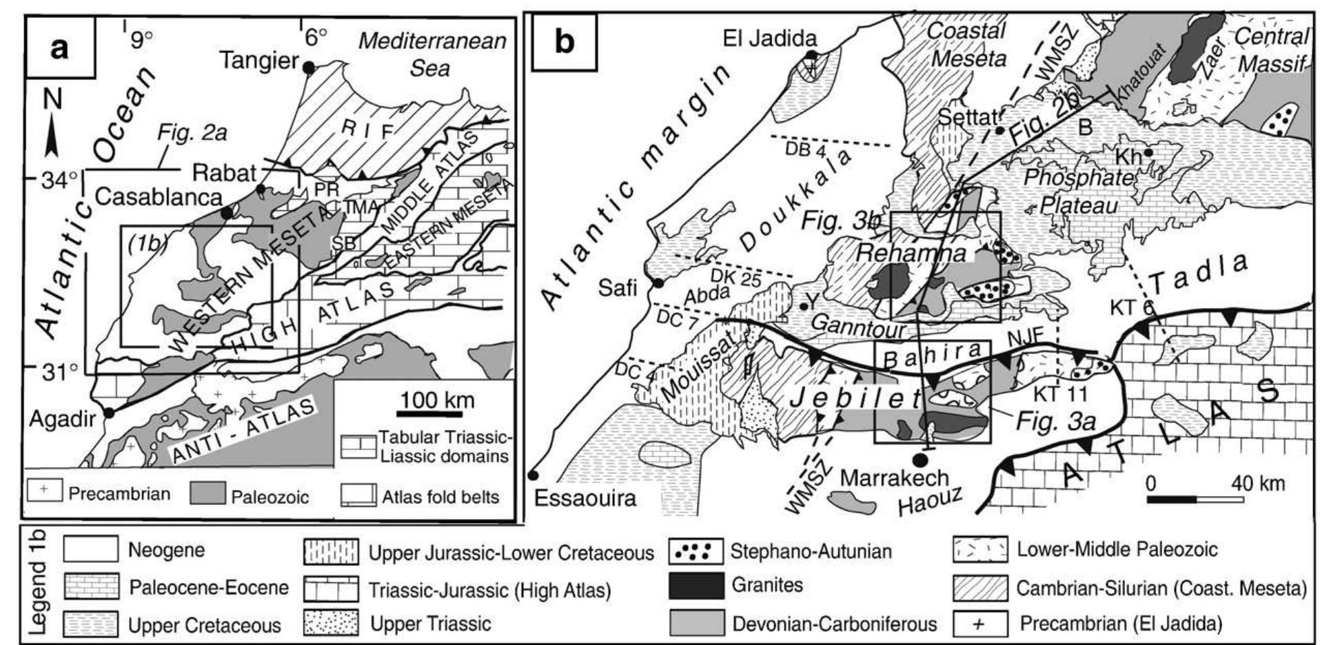 Location maps. (a) structural provinces of northern morocco.