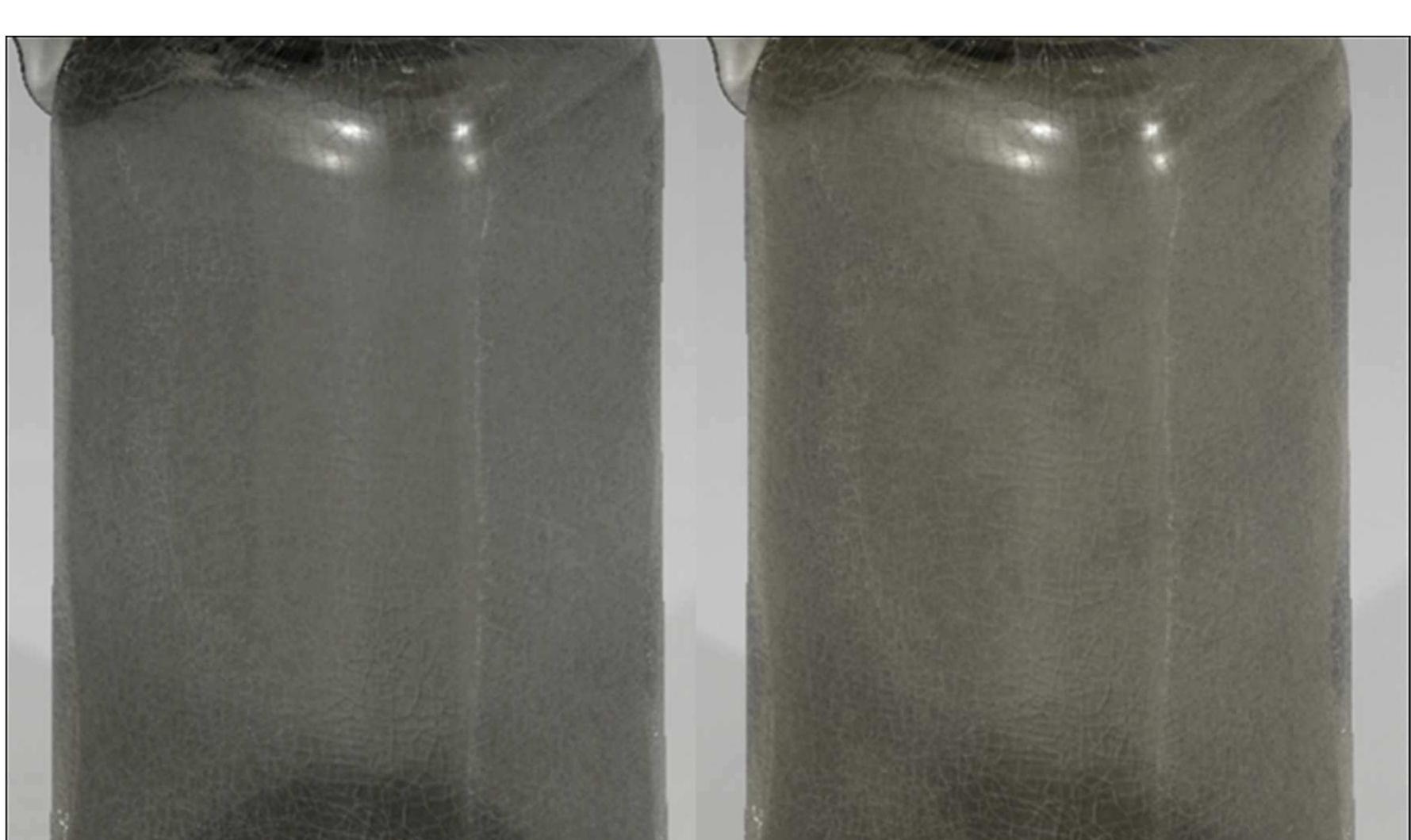 virtual reconstruction of crizzling. detail of the bottle