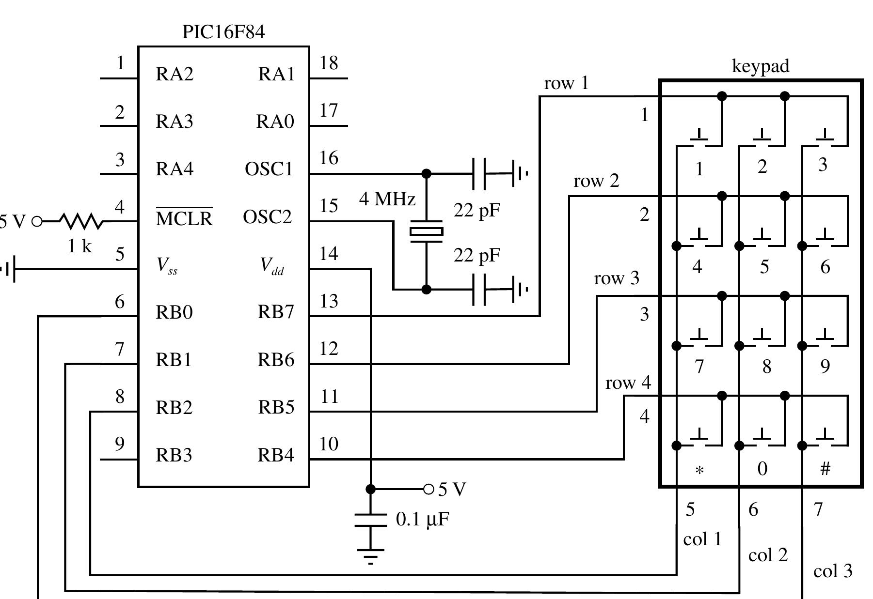 9 Numeric Keypad Schematic And Pic Interface