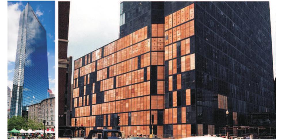 {a) john hancock tower, boston designed by architect |.m.