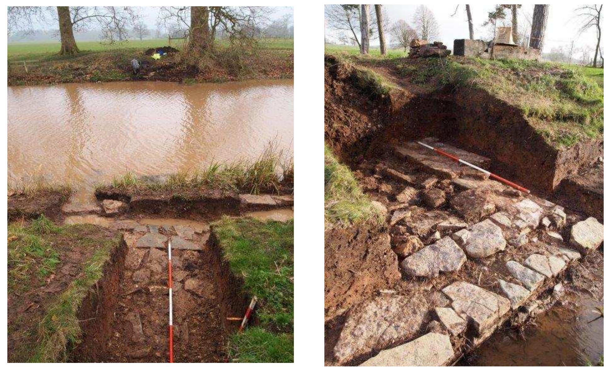 View from e to w abutment and fig. 34: detail excavation of