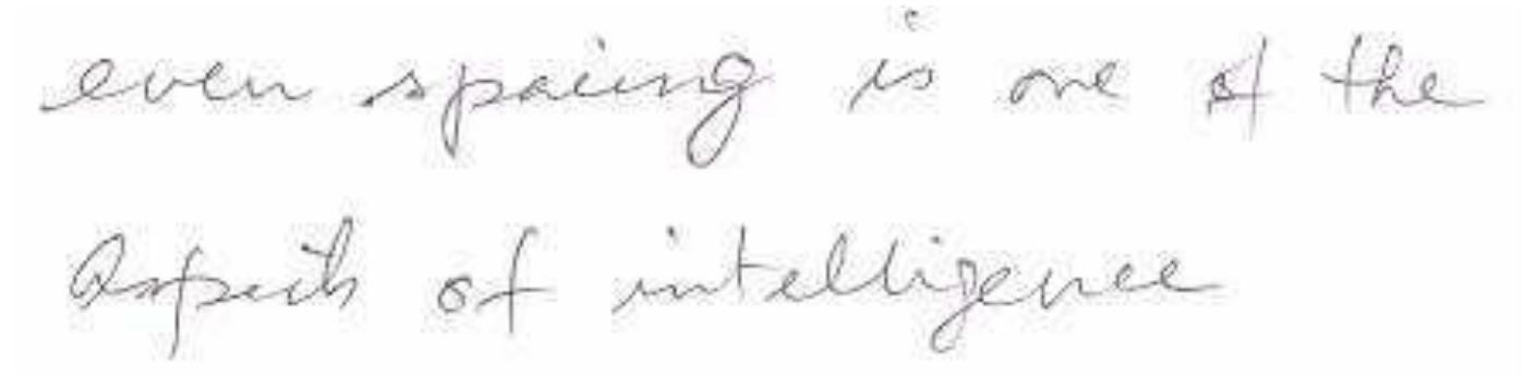 10. lack of tangling zones, or overlapping of letters