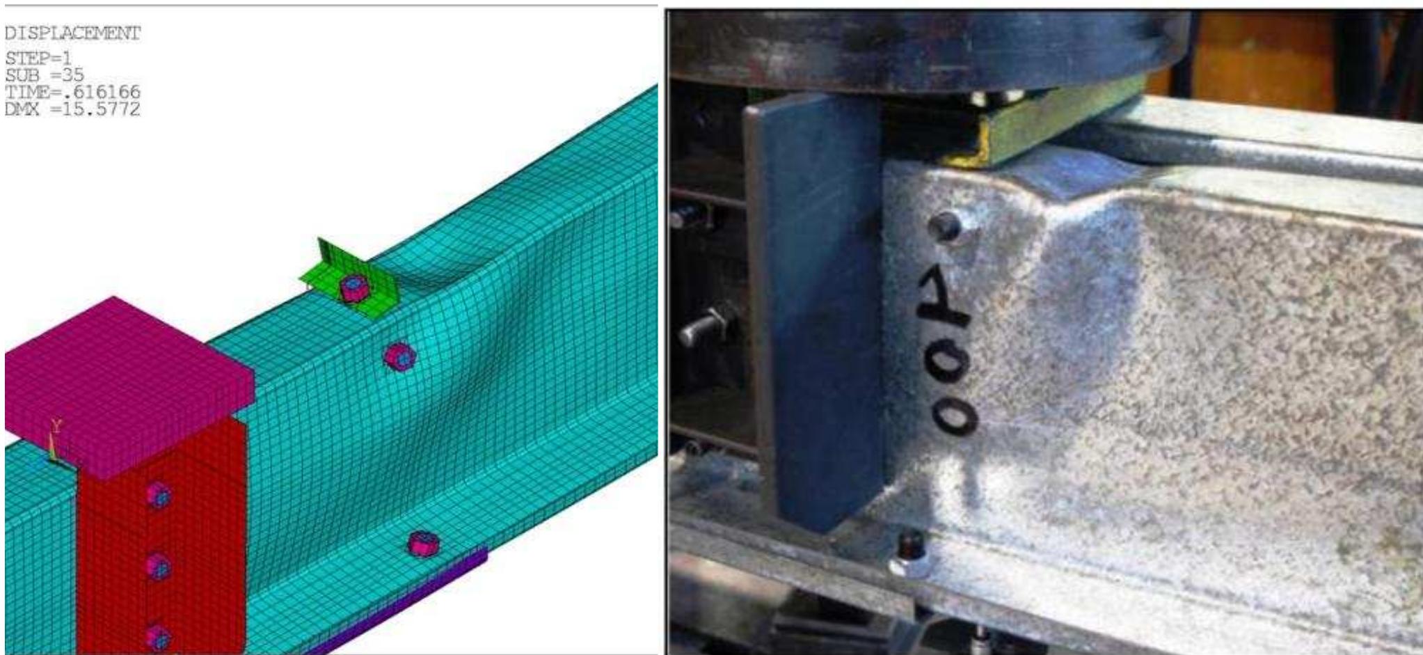 ‘ig 15.failure mode shapes of the test and finite element