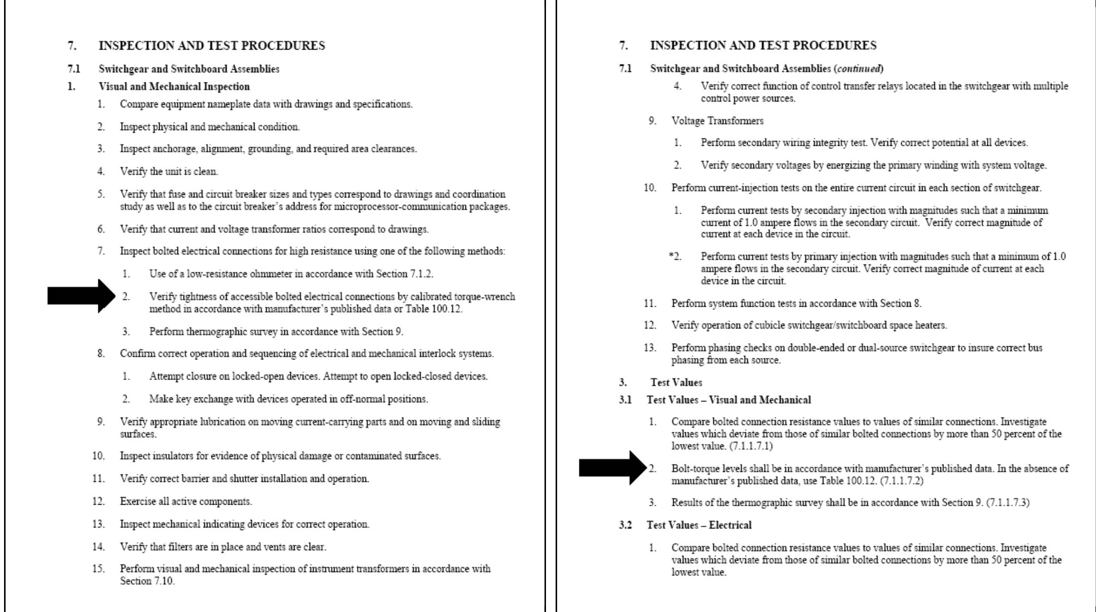 Figure 2 - Acceptance Testing Specifications for Electrical