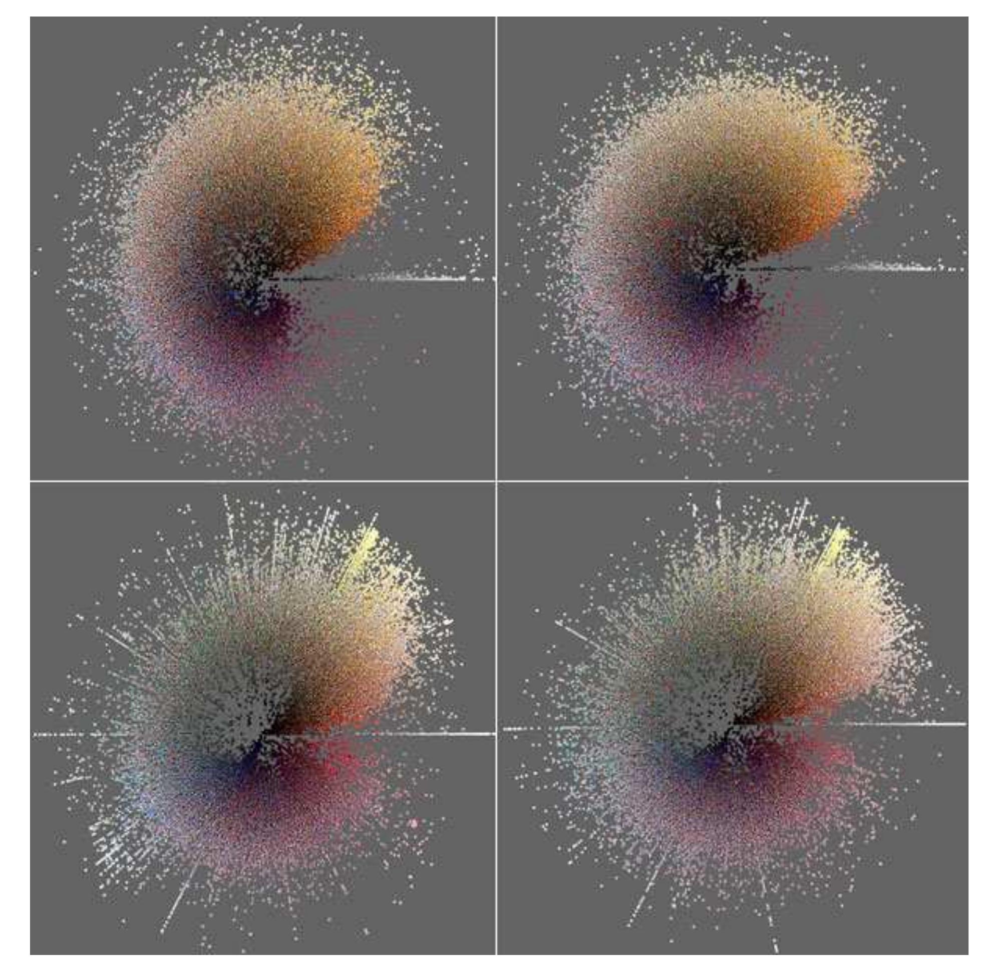 Radial plot visualizations of 50,0000 image samples