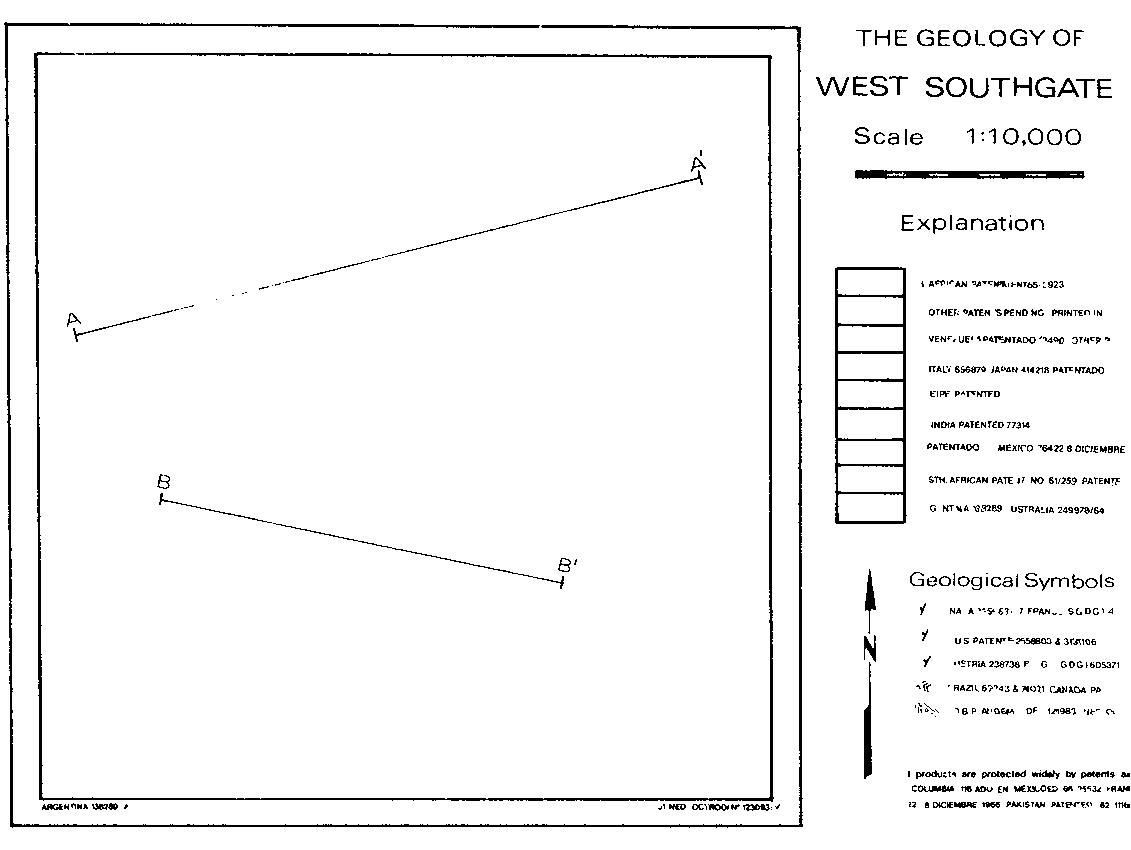 1 layout of a fair copy map, showing the arrangement of