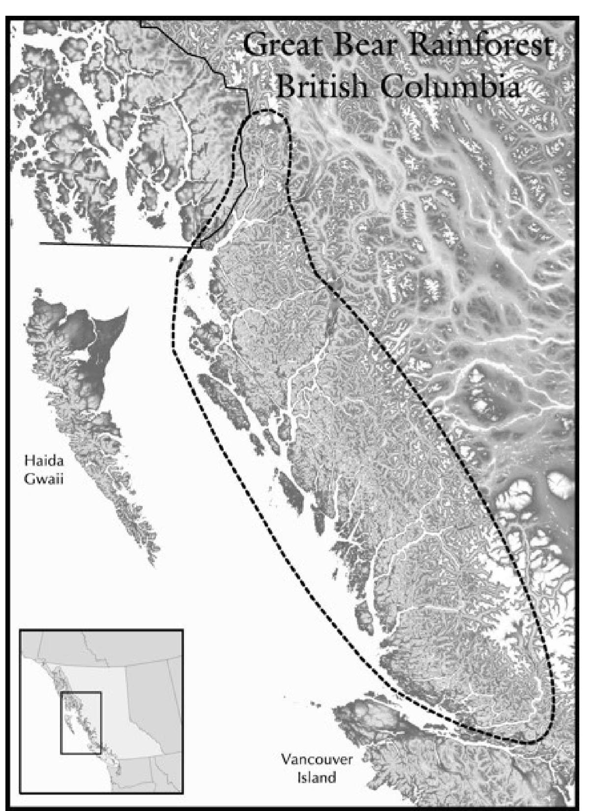 Map of the great bear rainforest (rainforest solutions