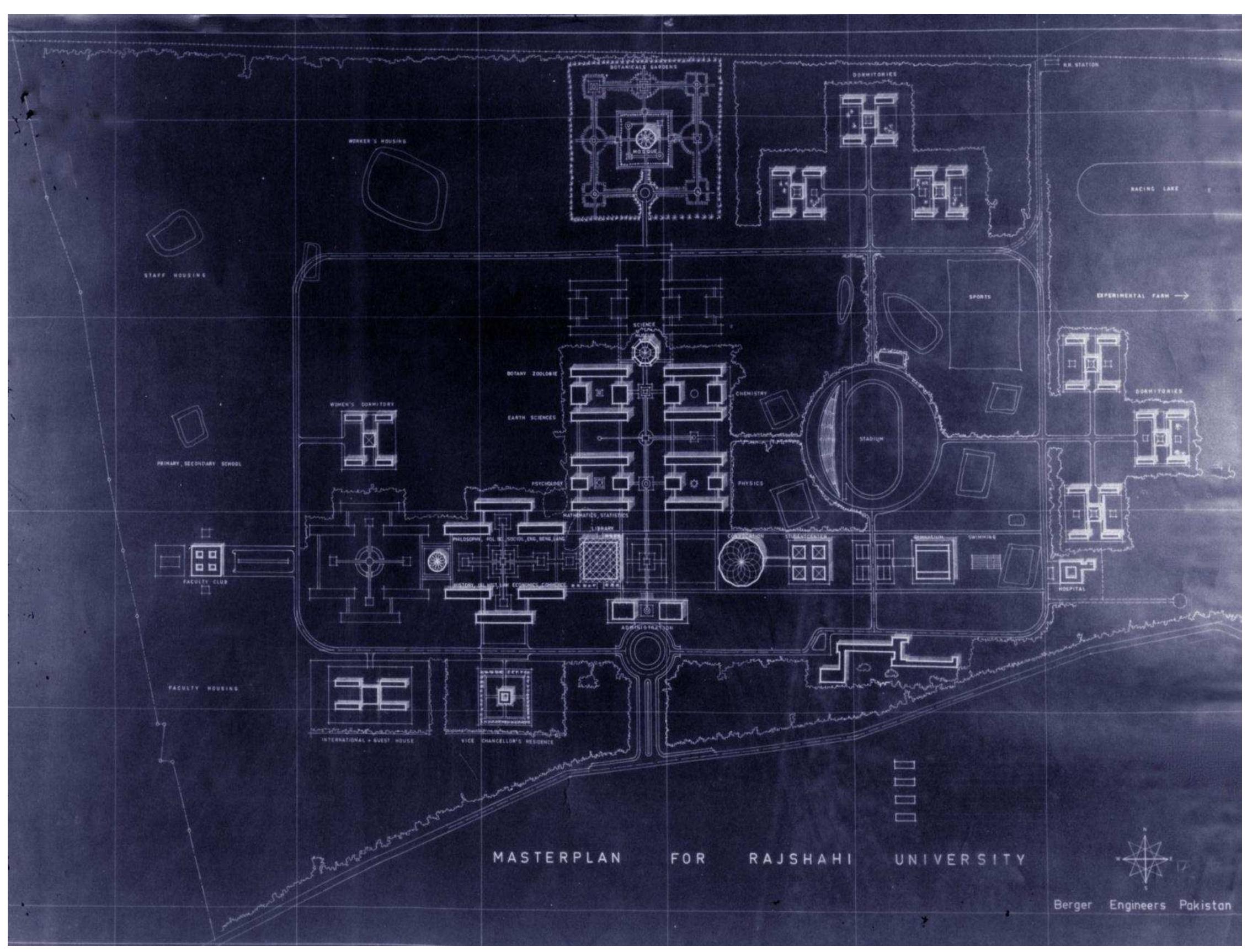 Rajshahi university campus plan as prepared by daniel dunham