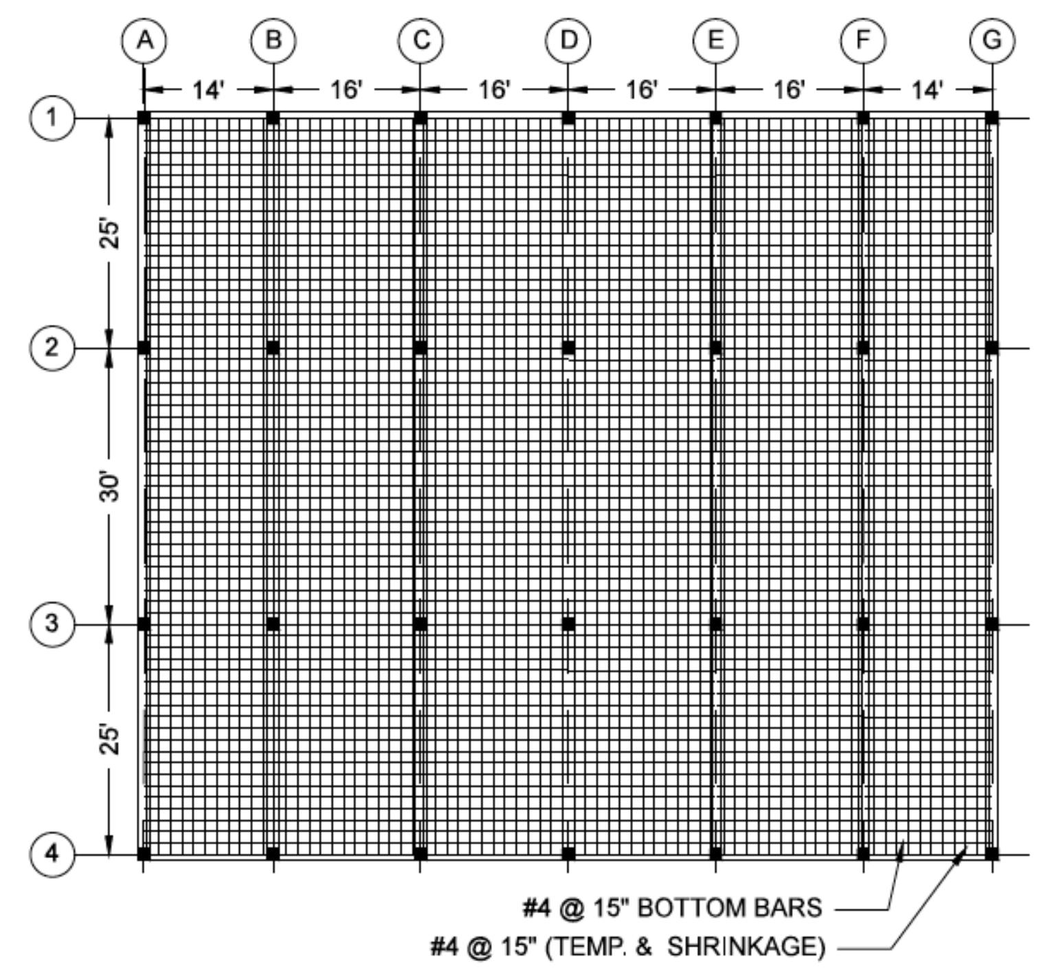 A6: plan of roof slab design (bottom and