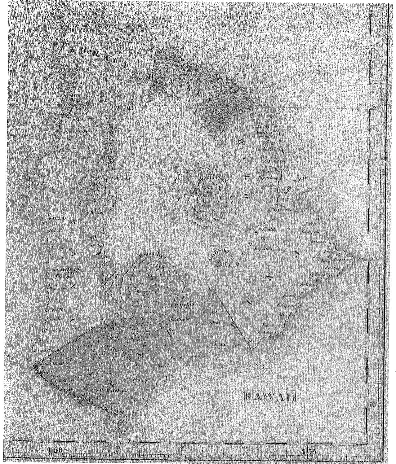 Ficure 1. portion of 1838 map of the hawaiian islands by s.