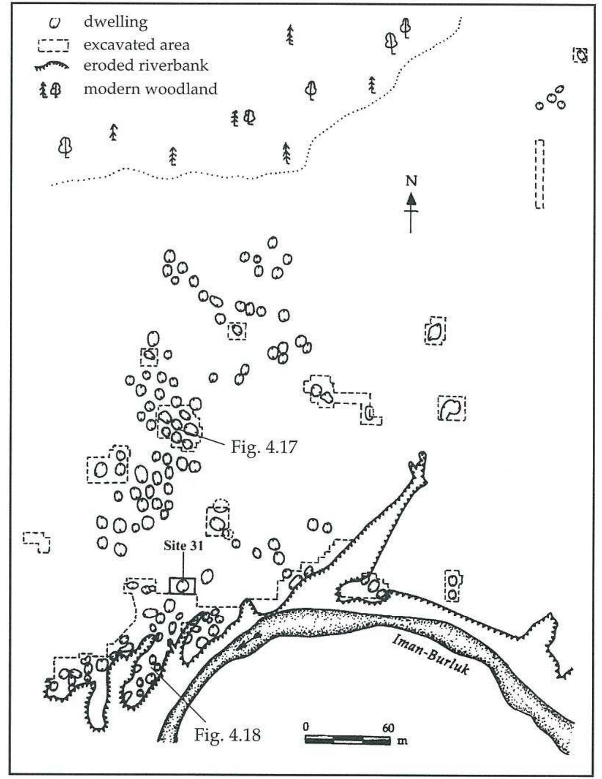 16. plan of botai showing the location of structures and