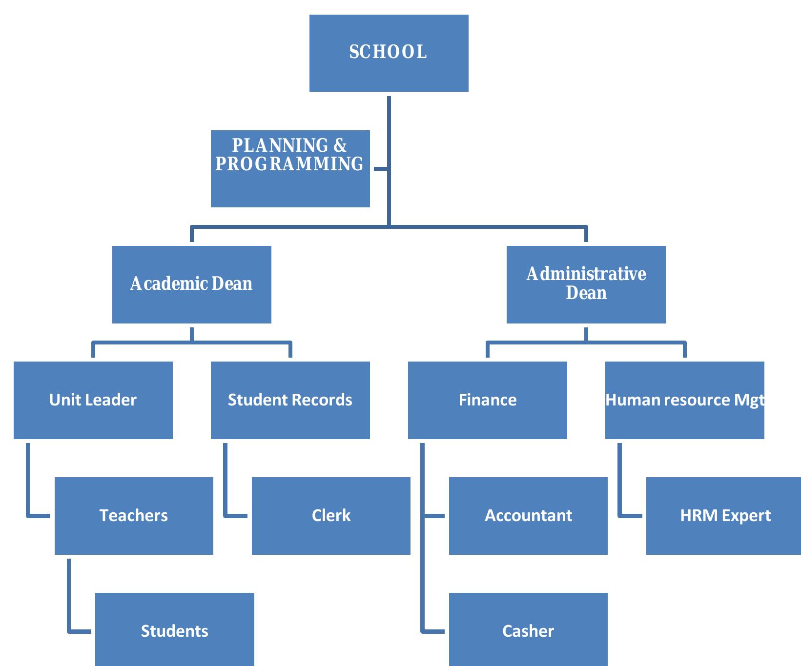 Assignments. the bureaucratic structure of a typical school