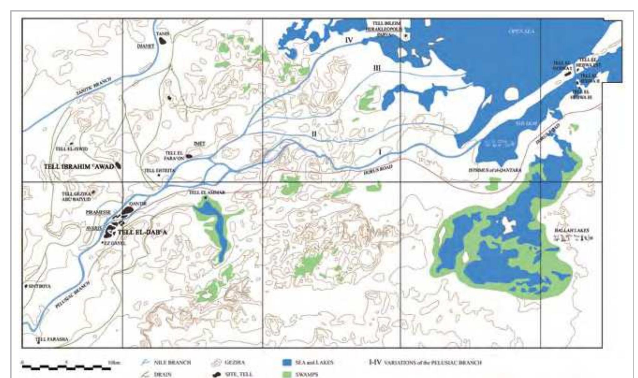 - map showing the position of the sites of tell el-dab‘a and