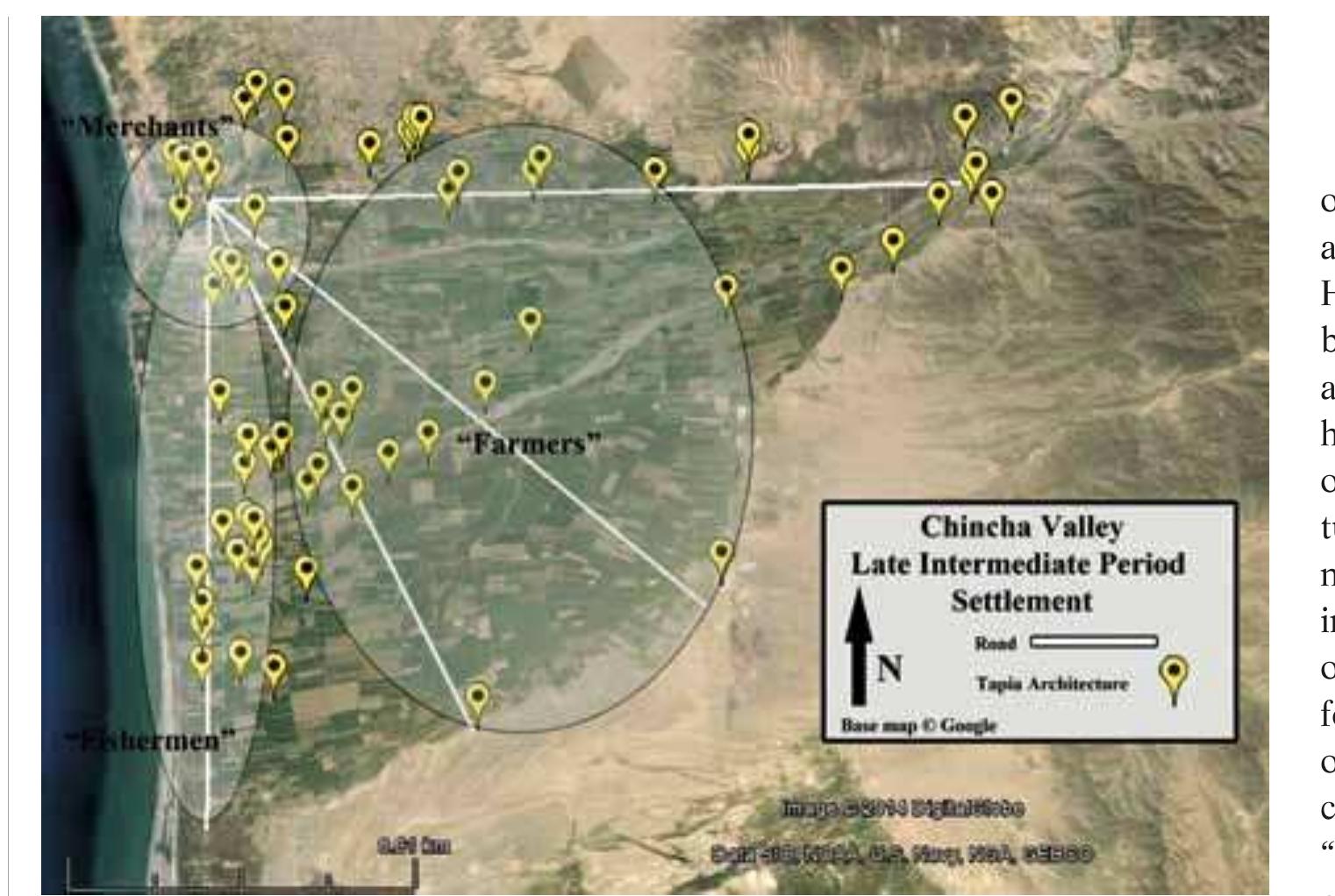 Map of the chincha valley showing late intermediate period