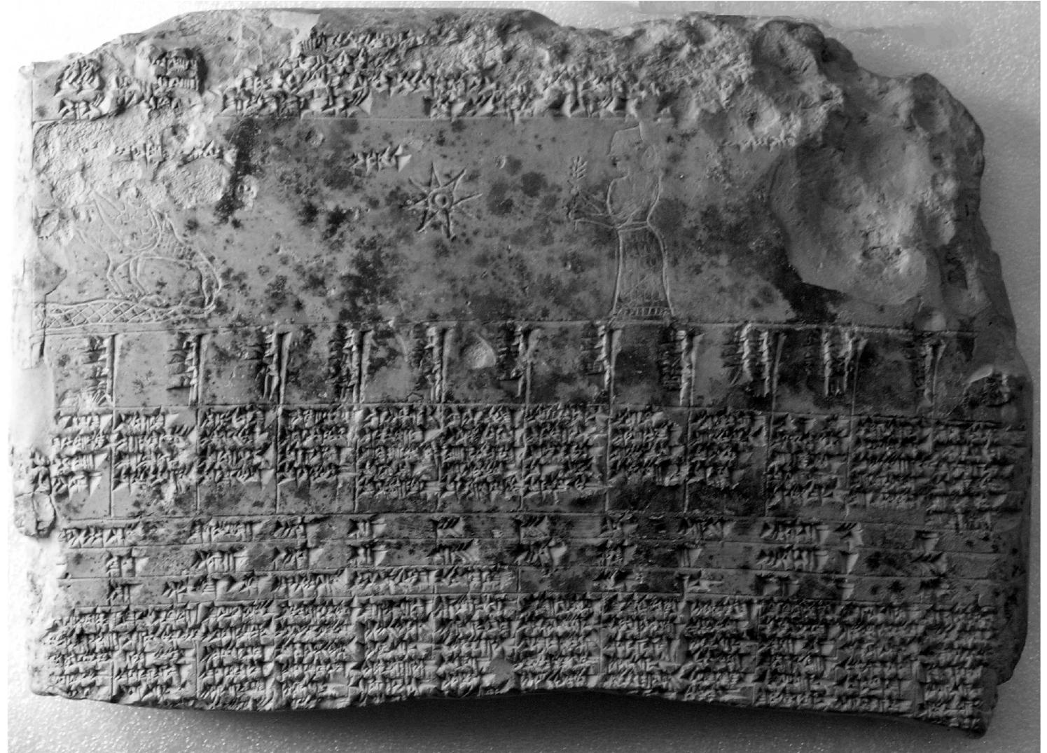 1 late babylonian tablet, with a drawing of the