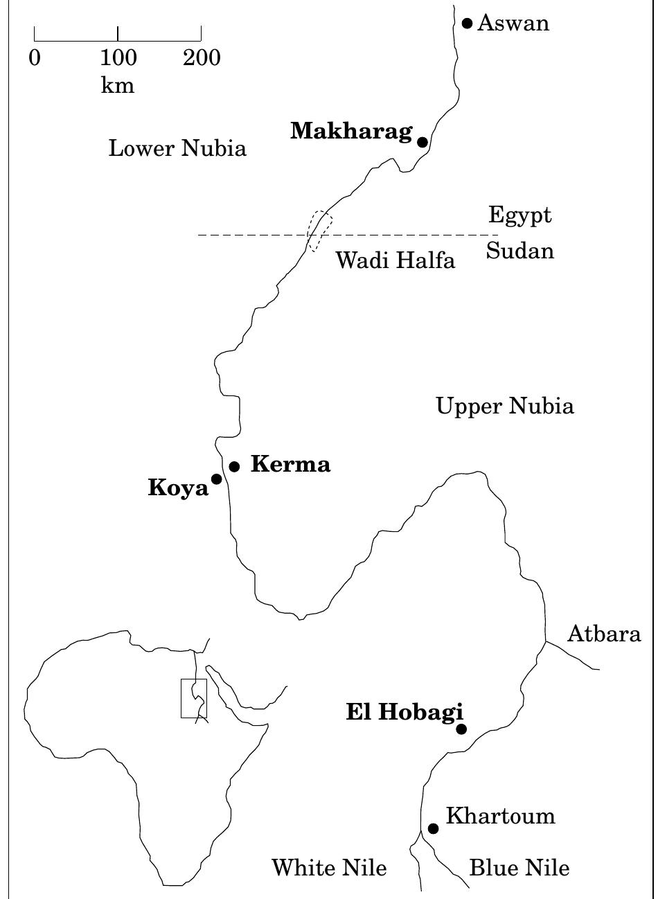 Map of northern sudan showing the collection sites.