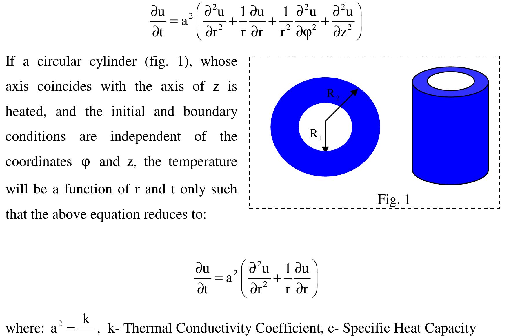 Figure 1 - from Radial Heat Flow in Hollow Cylinder Using