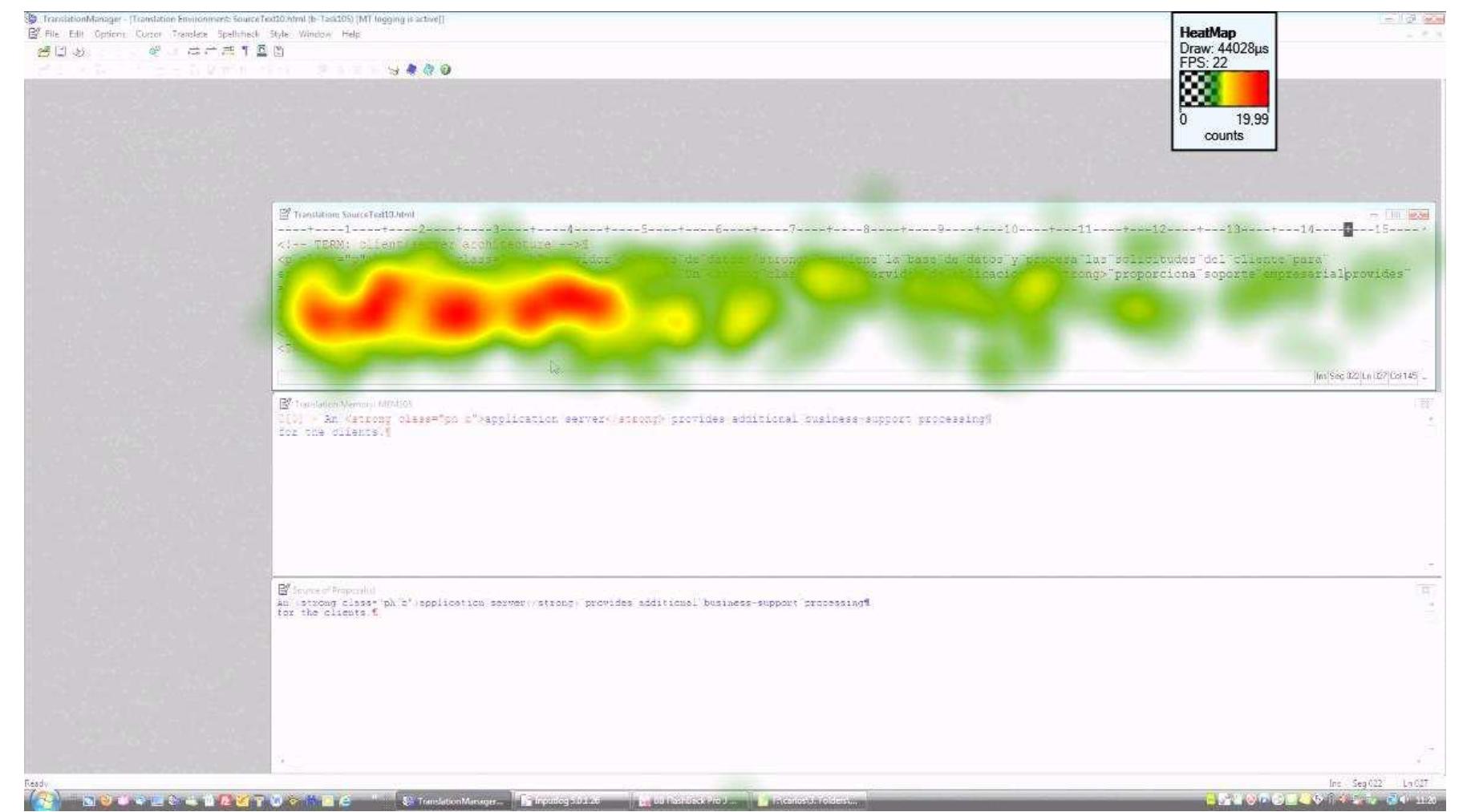 Heatmap of p01 while translating from scratch the three