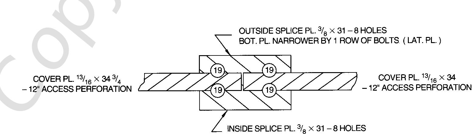 12 cross section of chord cover-plate splice for example of