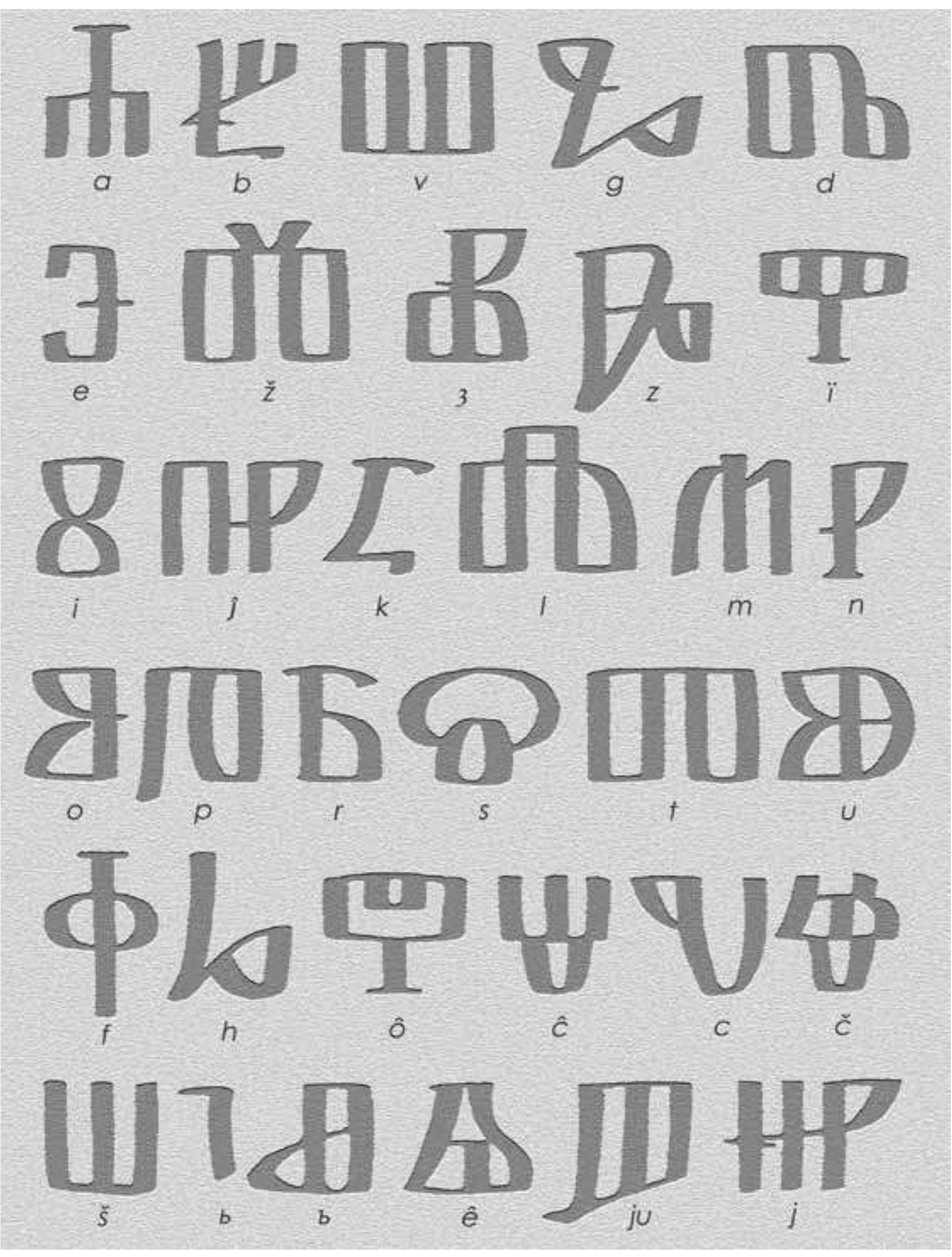 Croatian (angular) glagolitic alphabet