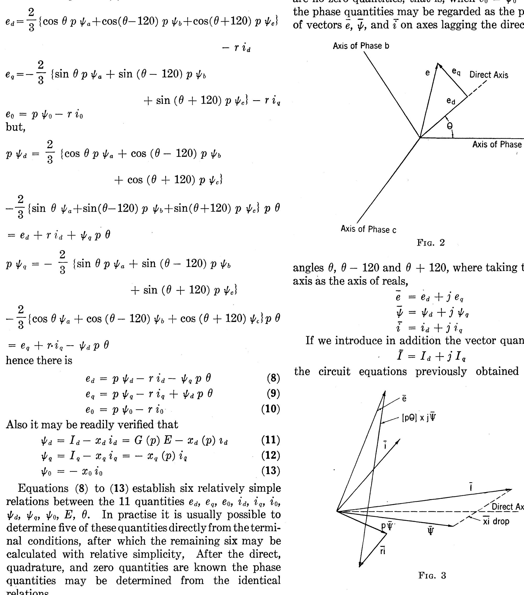 Figure 3 Two Reaction Theory Of Synchronous Machines