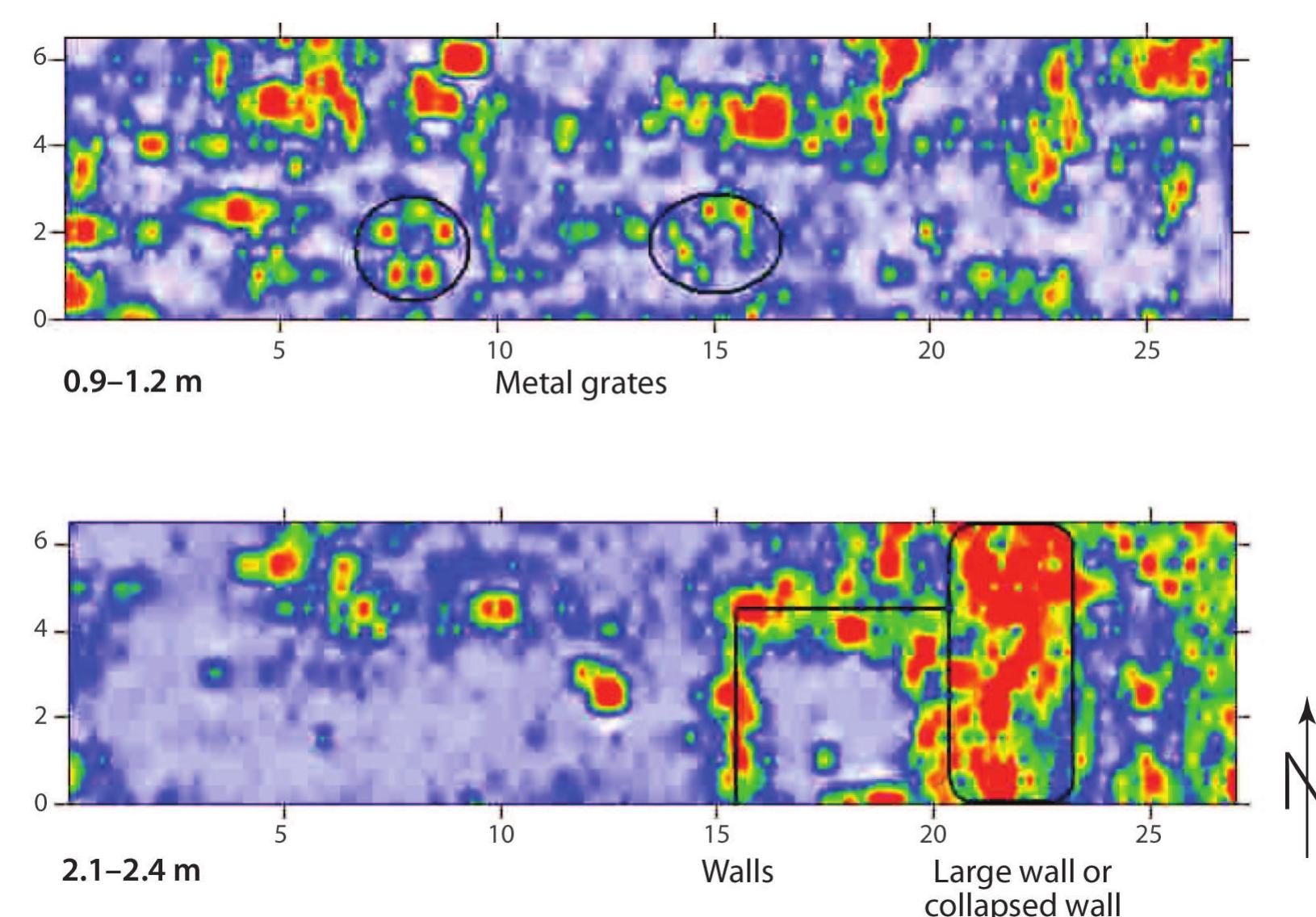 Amplitude slice map of grid 6, area 3. the upper slice map