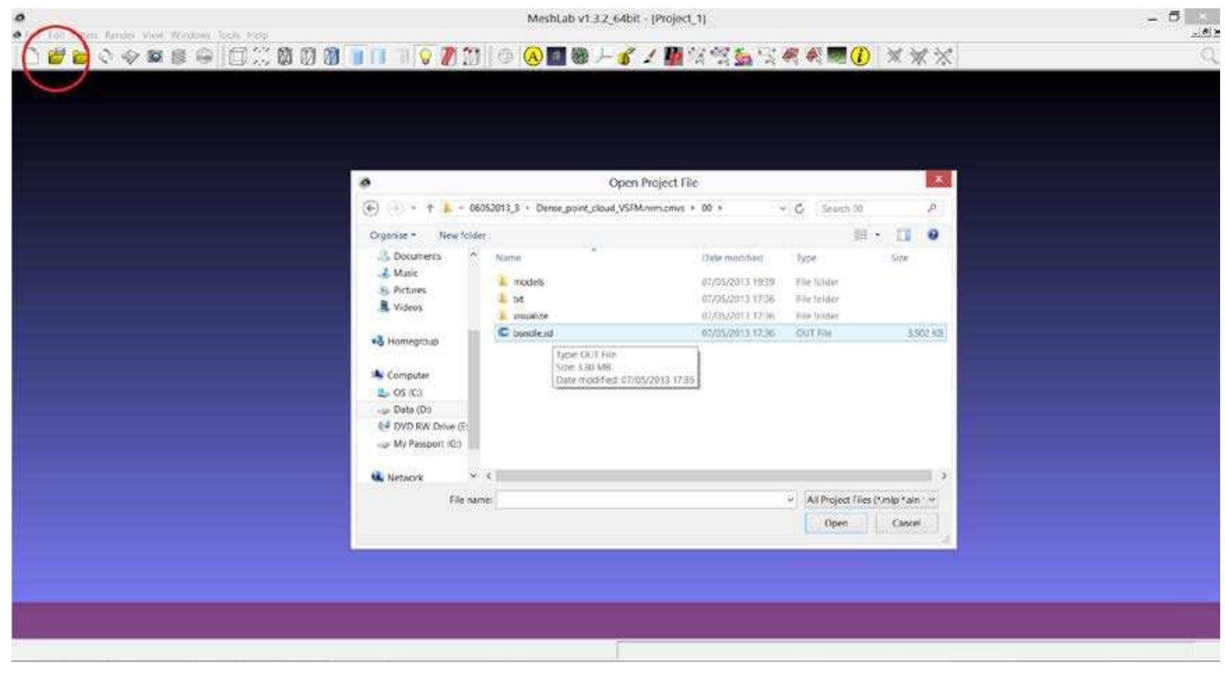 Figure 5 - Using VisualSFM and Meshlab for creating 3-D