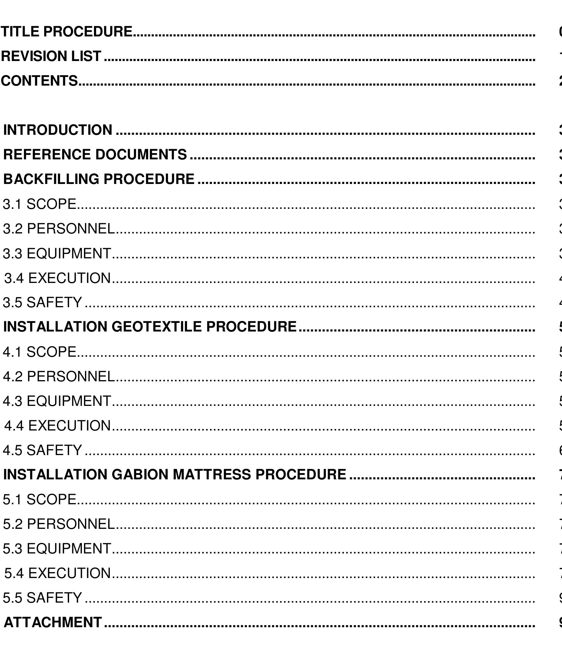 Table 2 - CIVIL WORK METHOD STATEMENT REV 2 (APPROVAL)