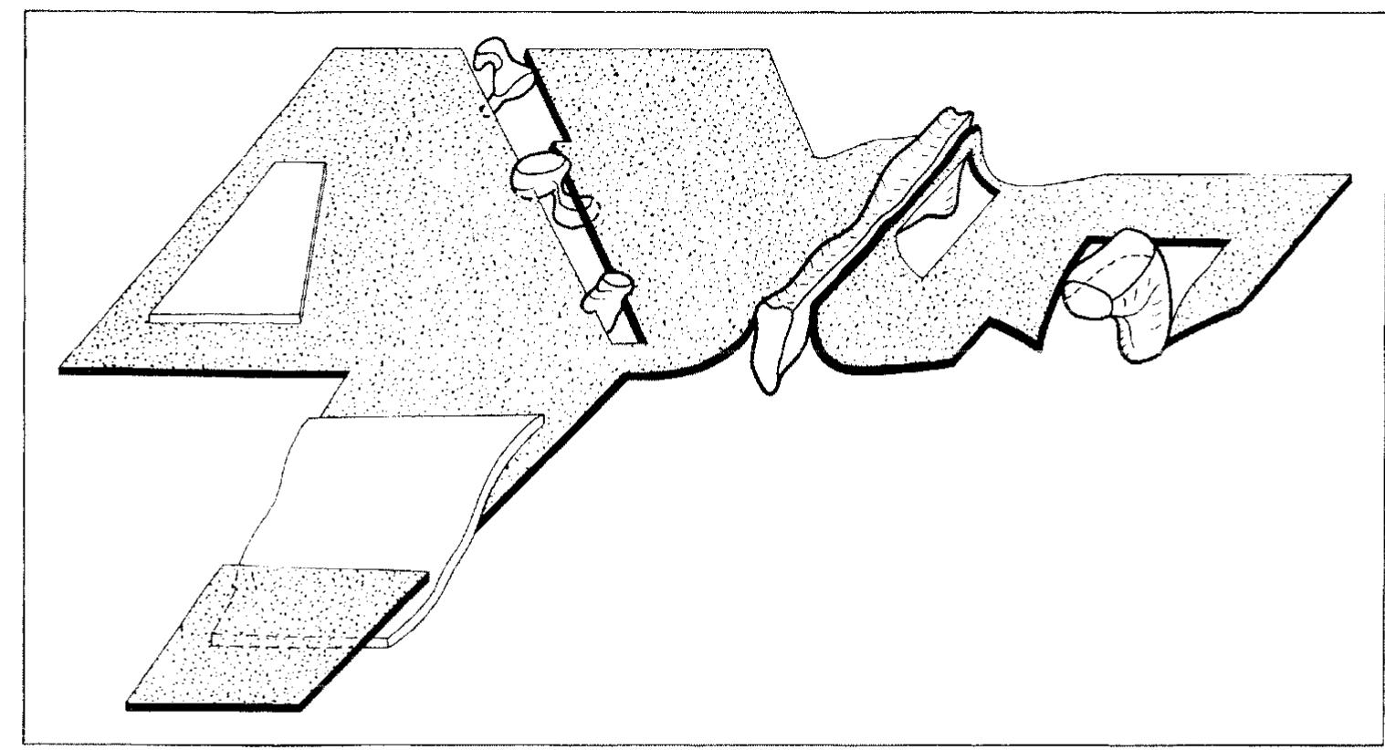 4 diagram showing the shapes of podiform chromite deposits