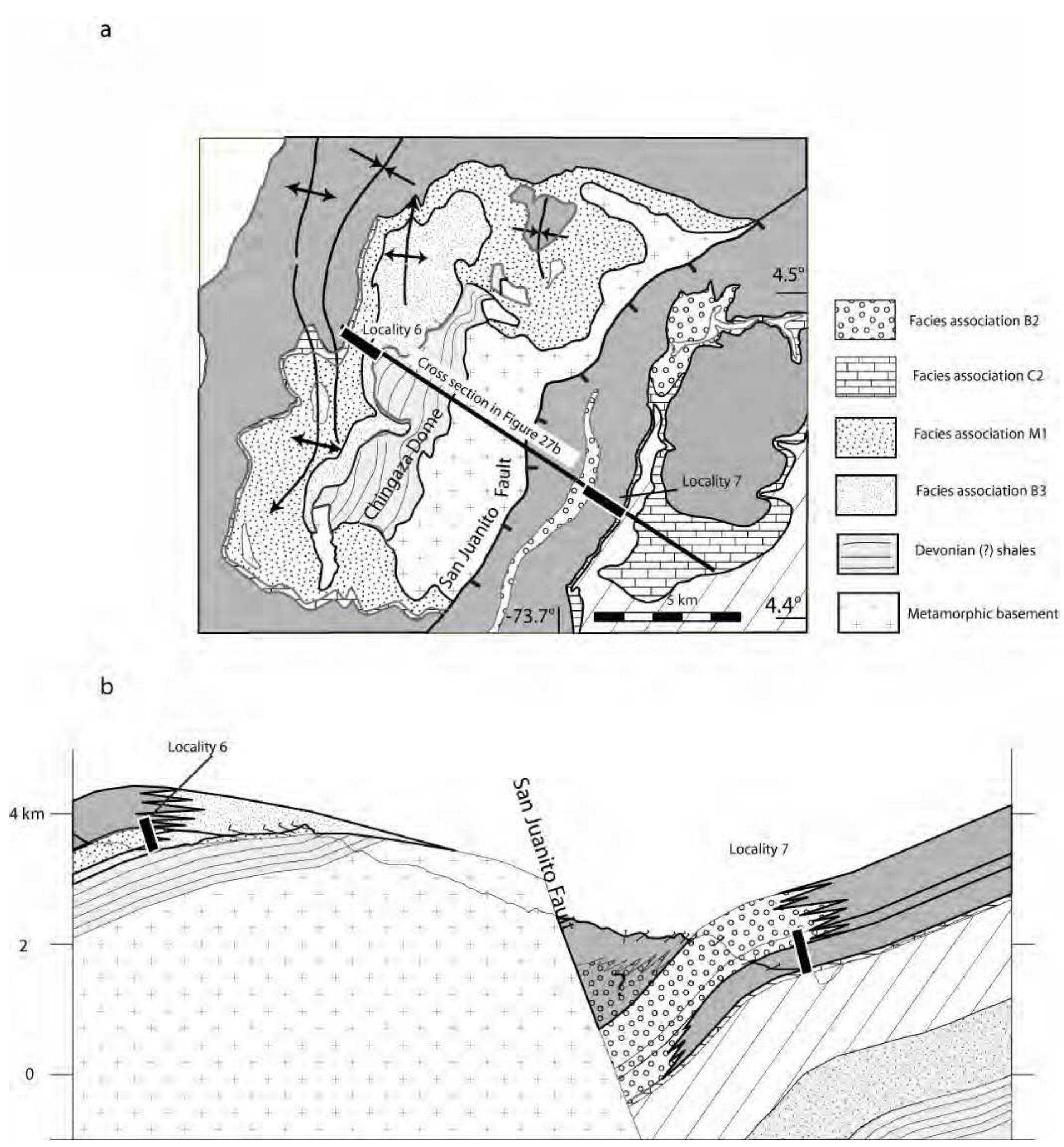 Detailed geological map and cross section of the chingaza