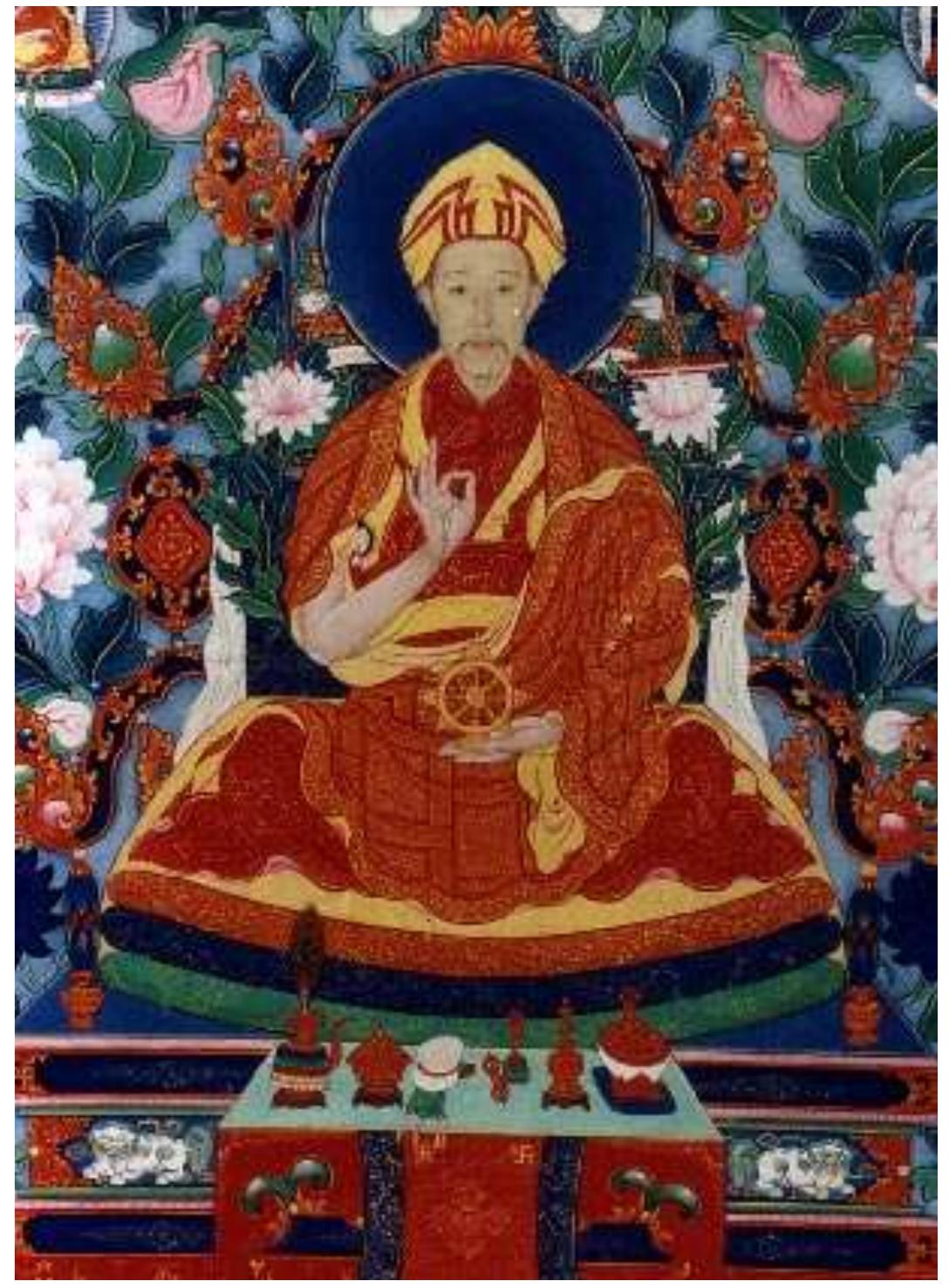 78 emperor qianlong shown as a tibetan lama. detail of a