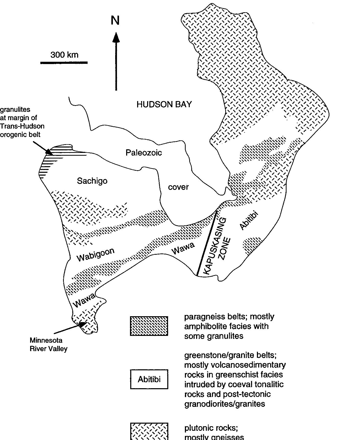 3. map of superior craton (generalized from card, 1990, and