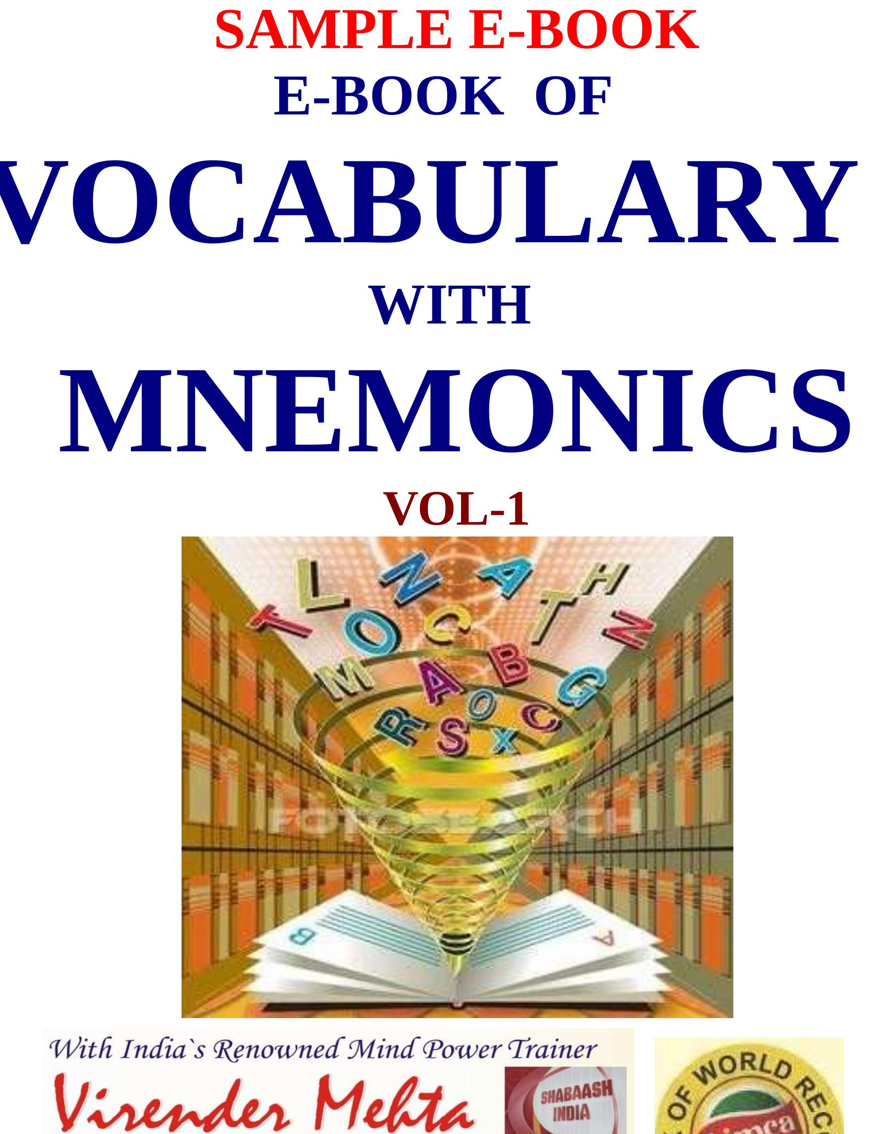 Figure 1 - E-book of Vocabulary with Mnemonics