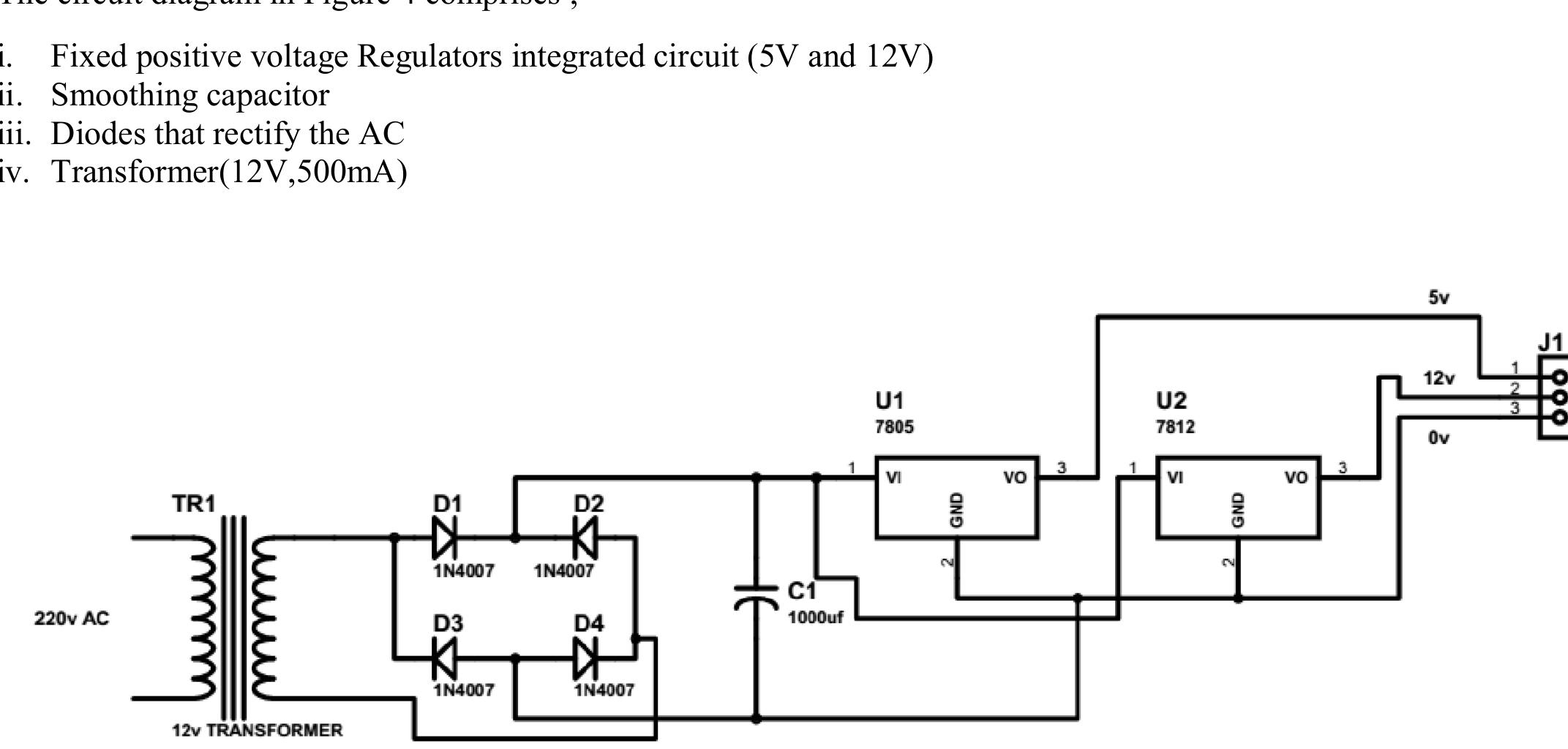 Regulated power supply circuit diagram