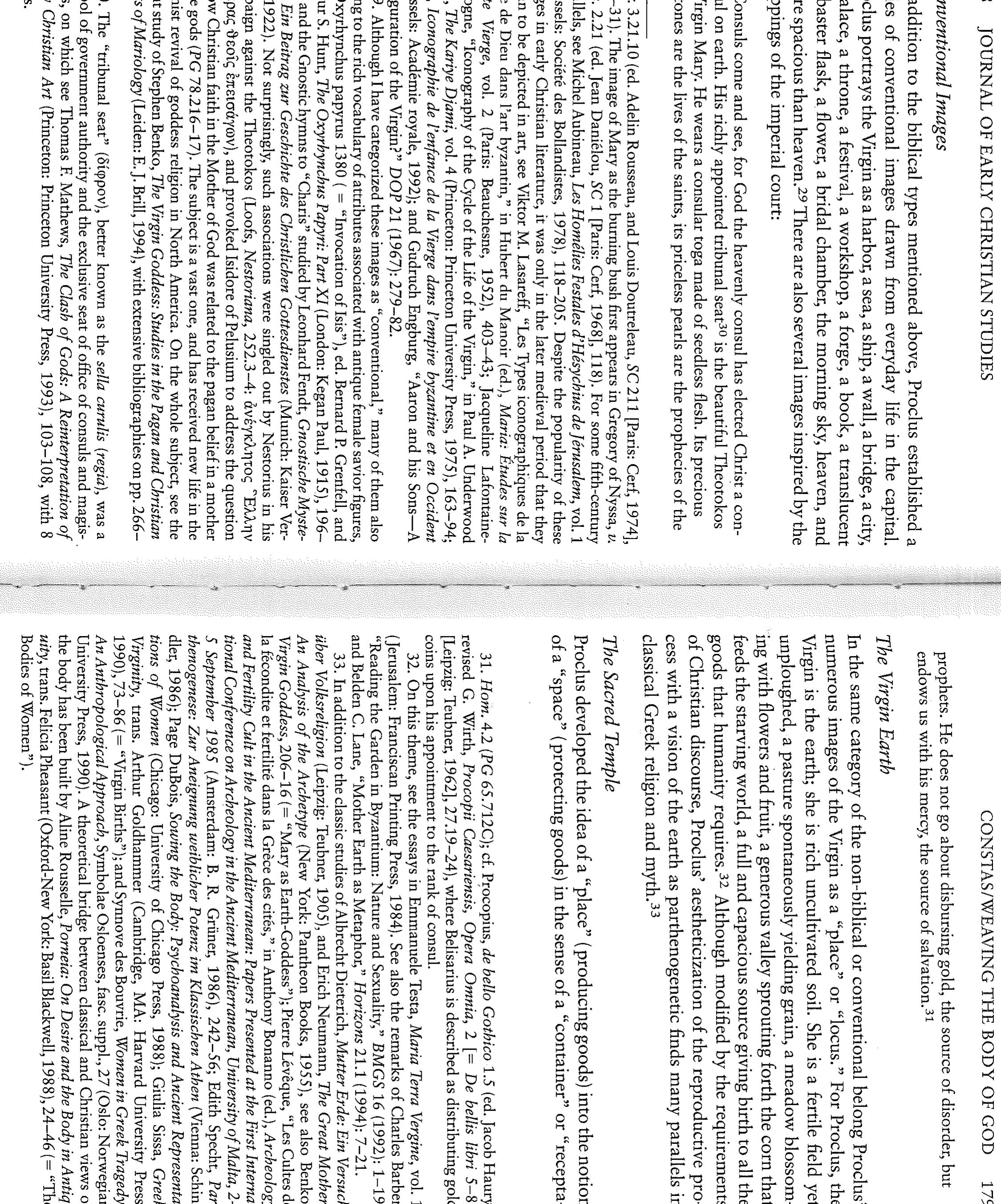 Table 5 - Weaving the Body of God: Proclus of