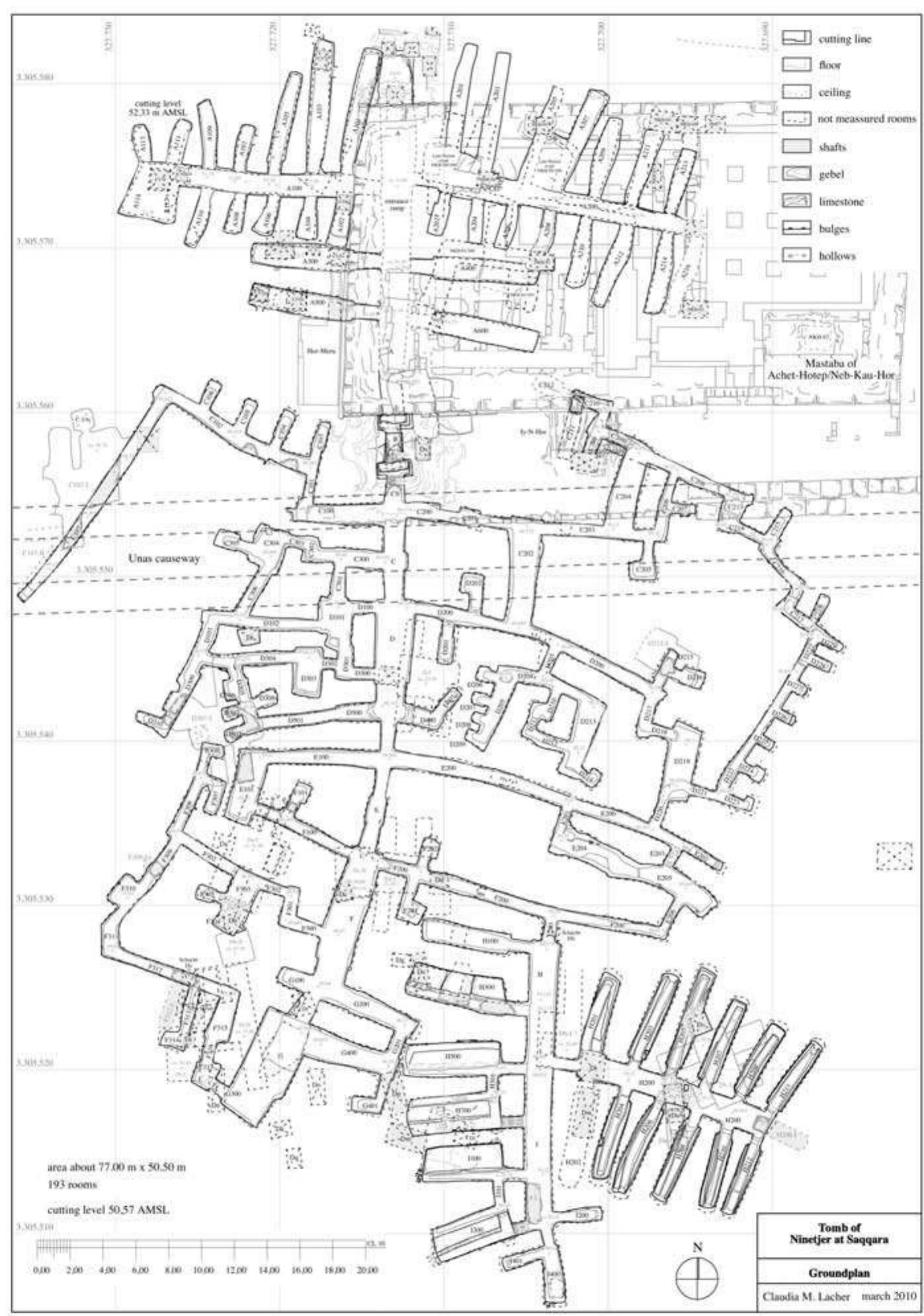 Preliminary ground plan of the subterranean galleries.